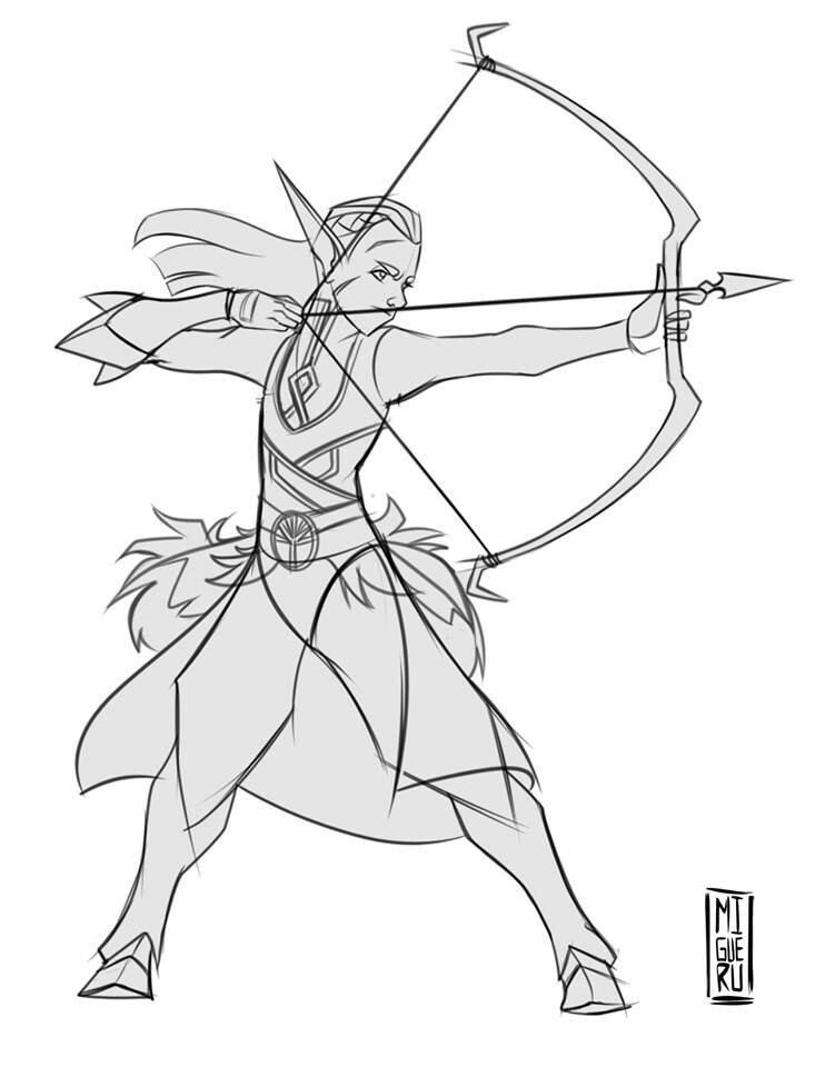 warrior elf coloring pages