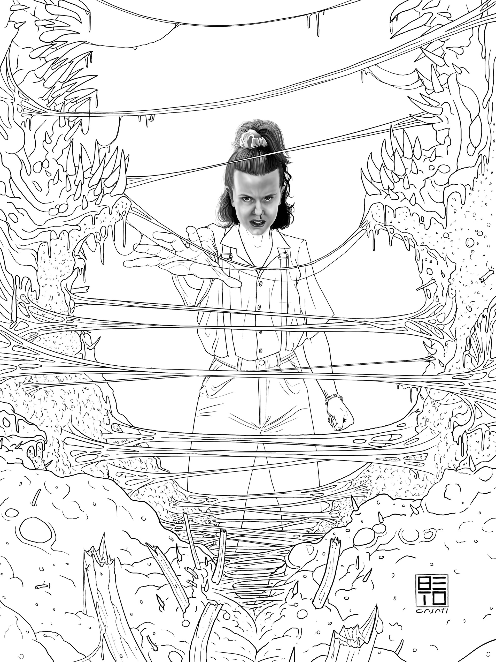 stranger things coloring pages season 3