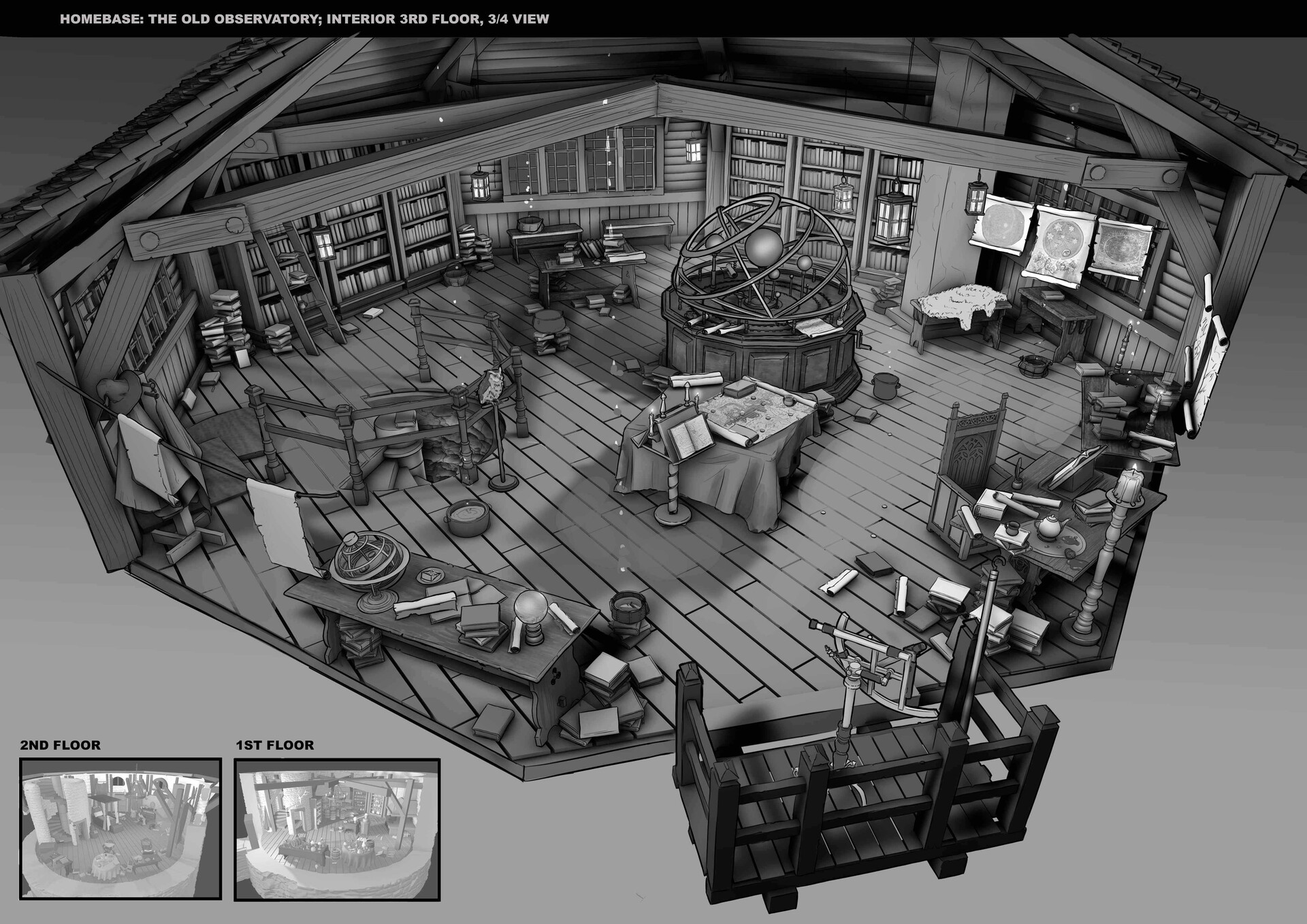 ArtStation - Homebase - The Old Observatory, 3/4 Interior