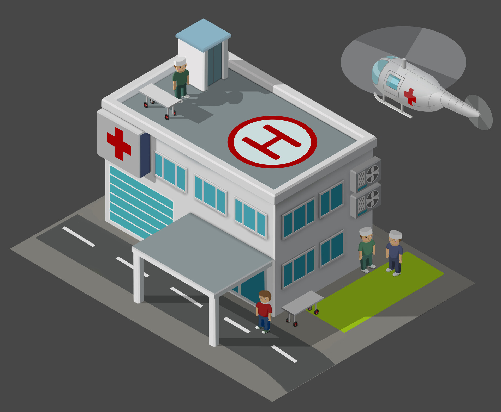 ArtStation - Isometric Hospital