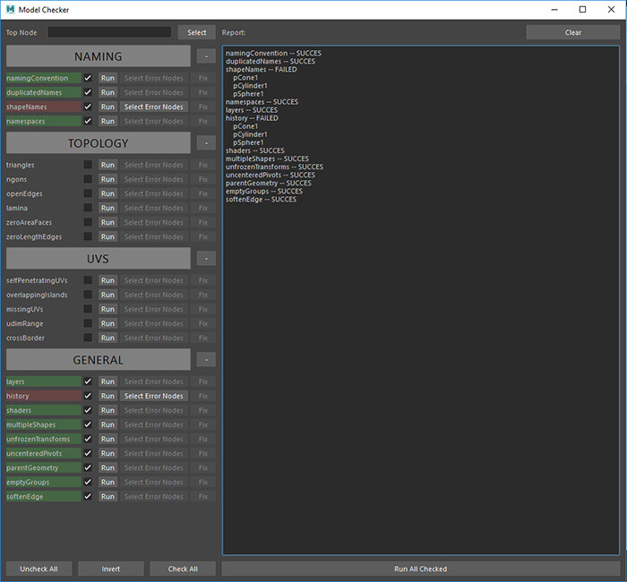 ArtStation - Maya model checker - collaboration with Jake Kousholt