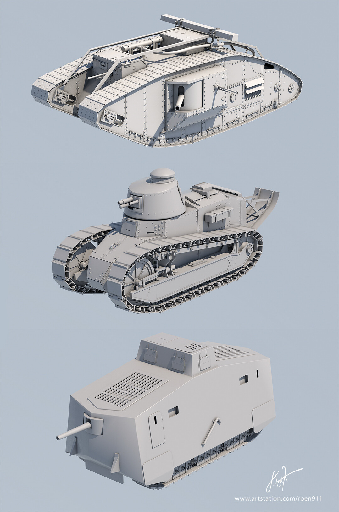 ArtStation - WW1 Tanks (WIP)
