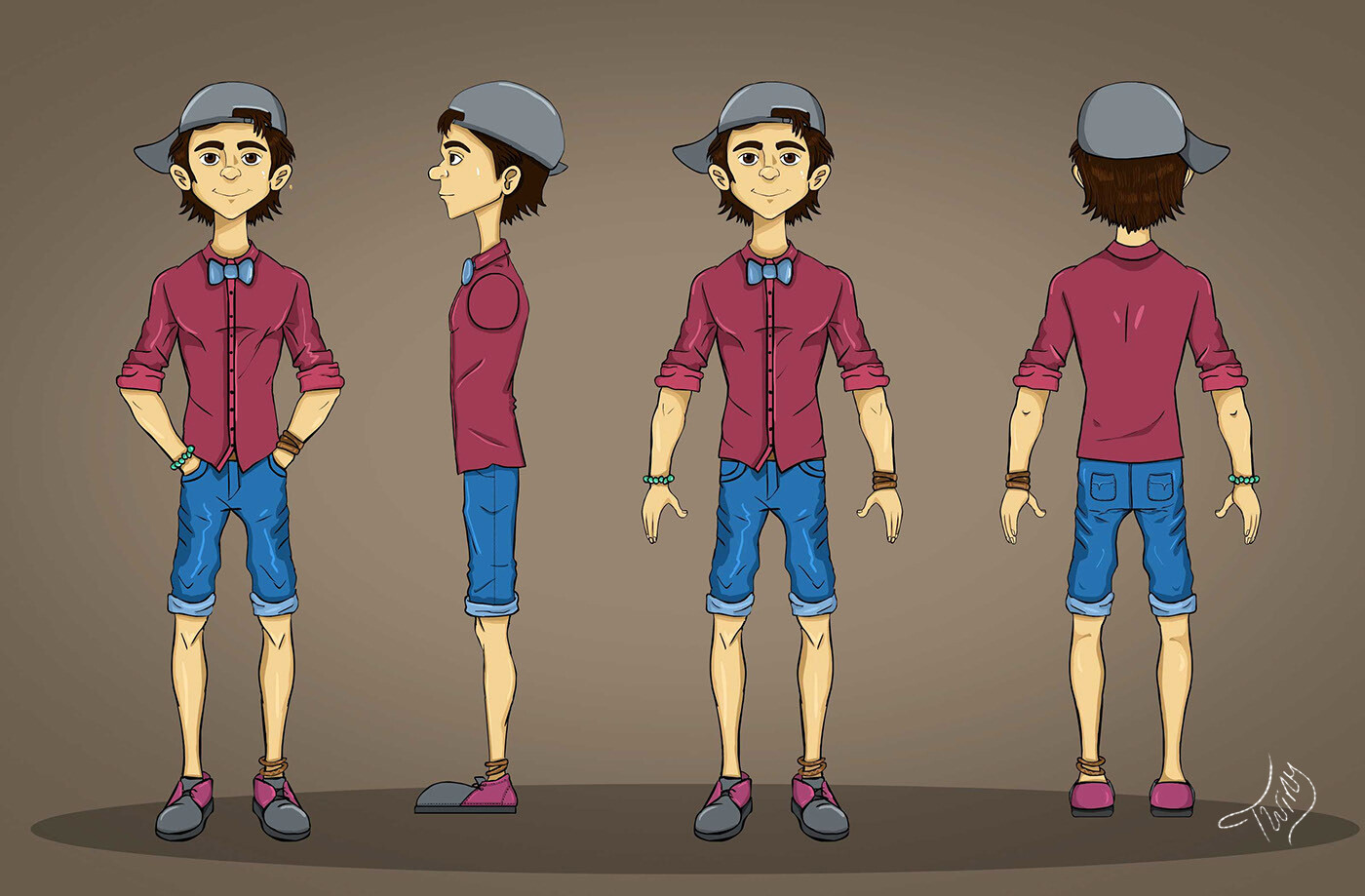 Twiny Mohamed - Teenage boy character model sheet