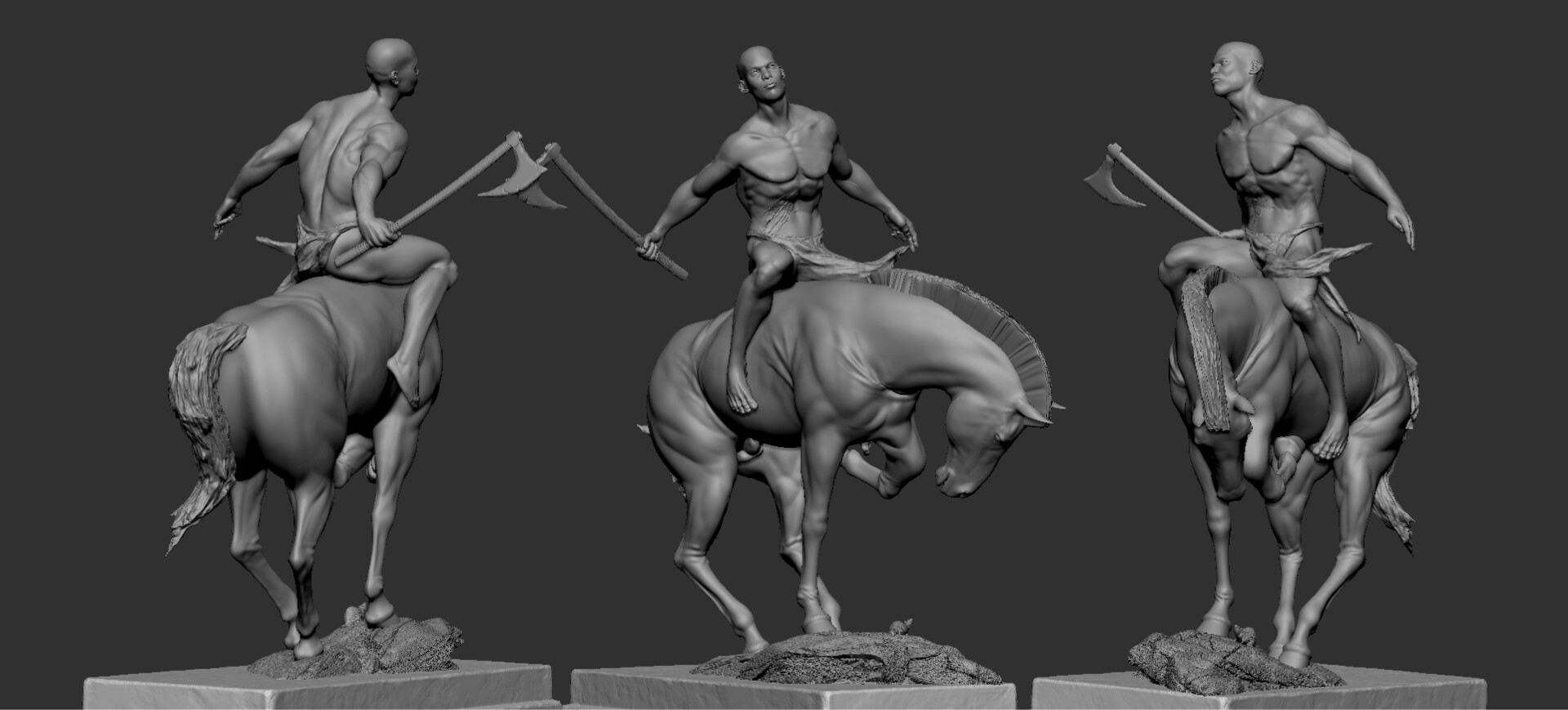 ArtStation - Zbrush Horse Statue for game