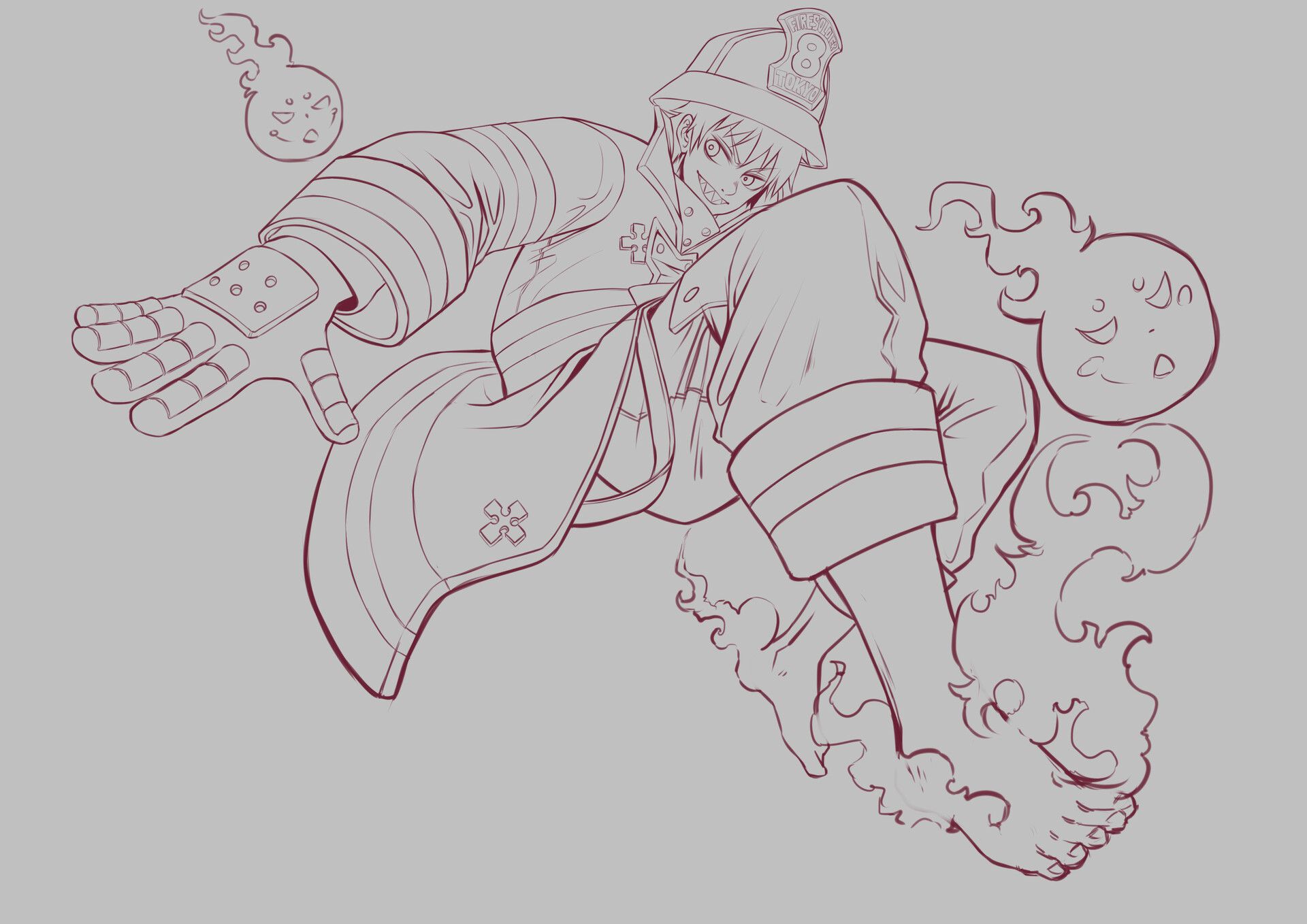 how to draw fire force