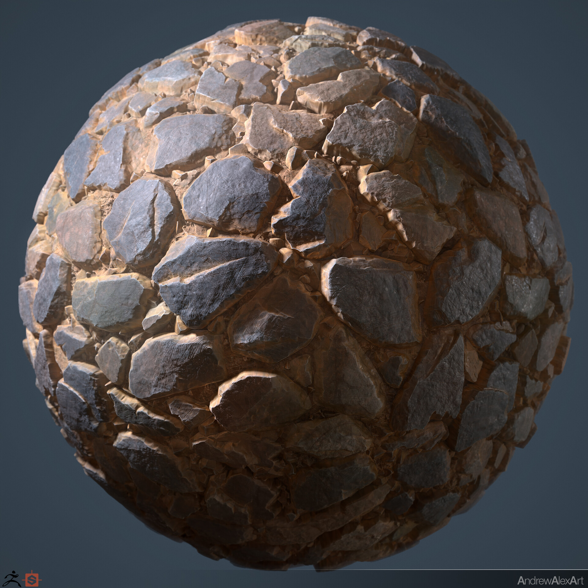 ArtStation - Sculpted + Procedural rocky ground material