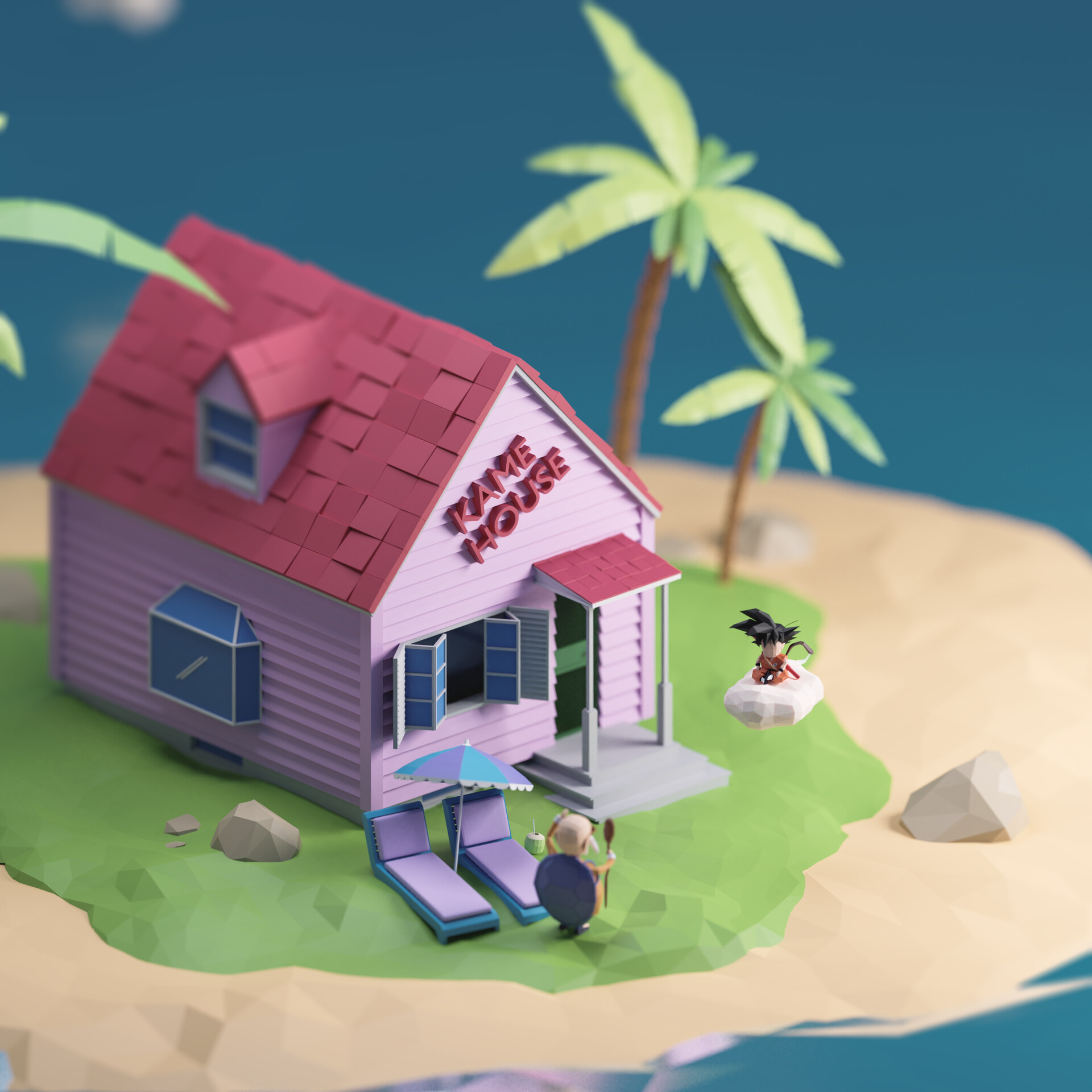 ArtStation - Dragon Ball / Goku: low poly 3D