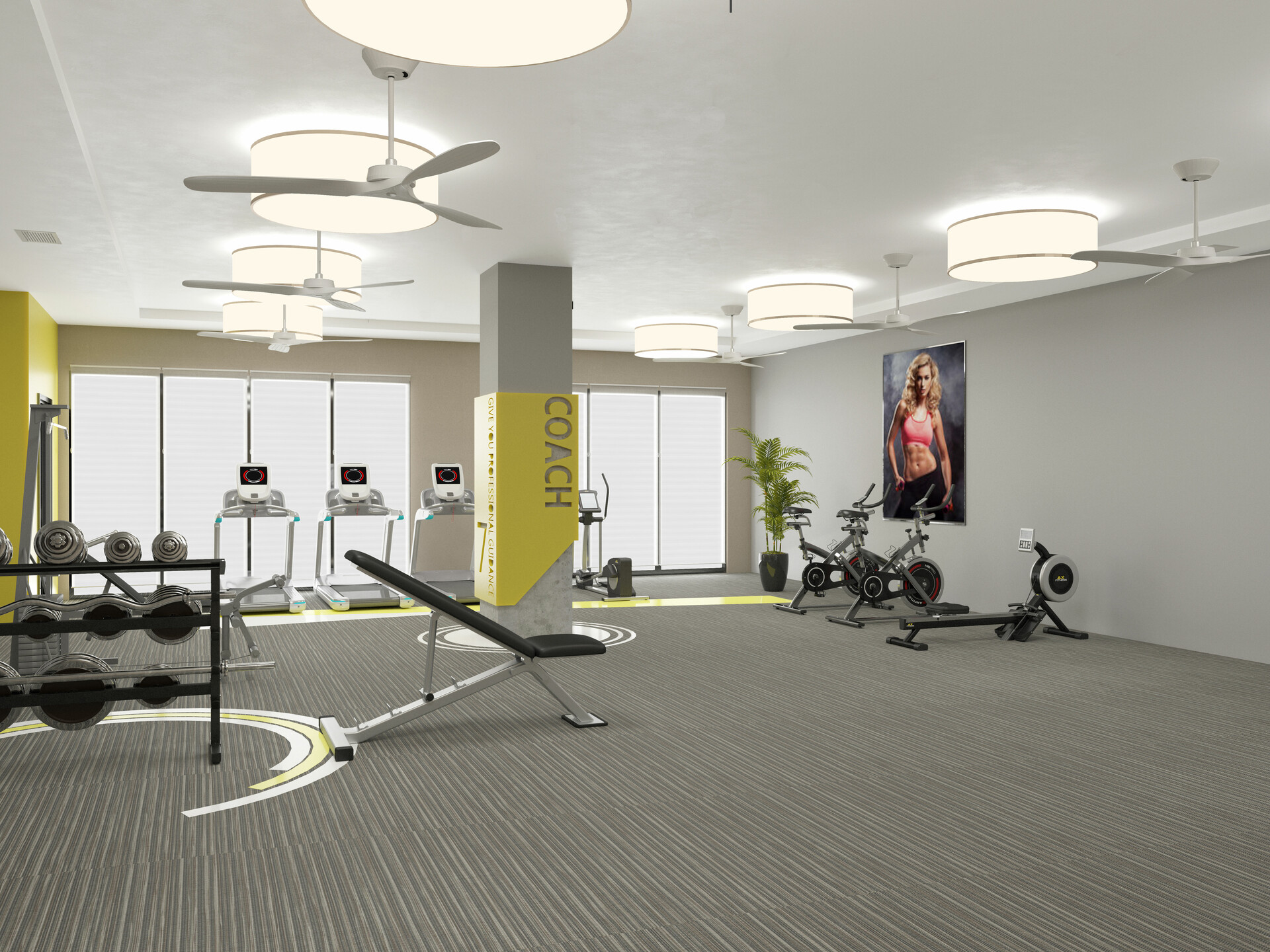 ArtStation - LIVINGROOM & FITNESS AREA