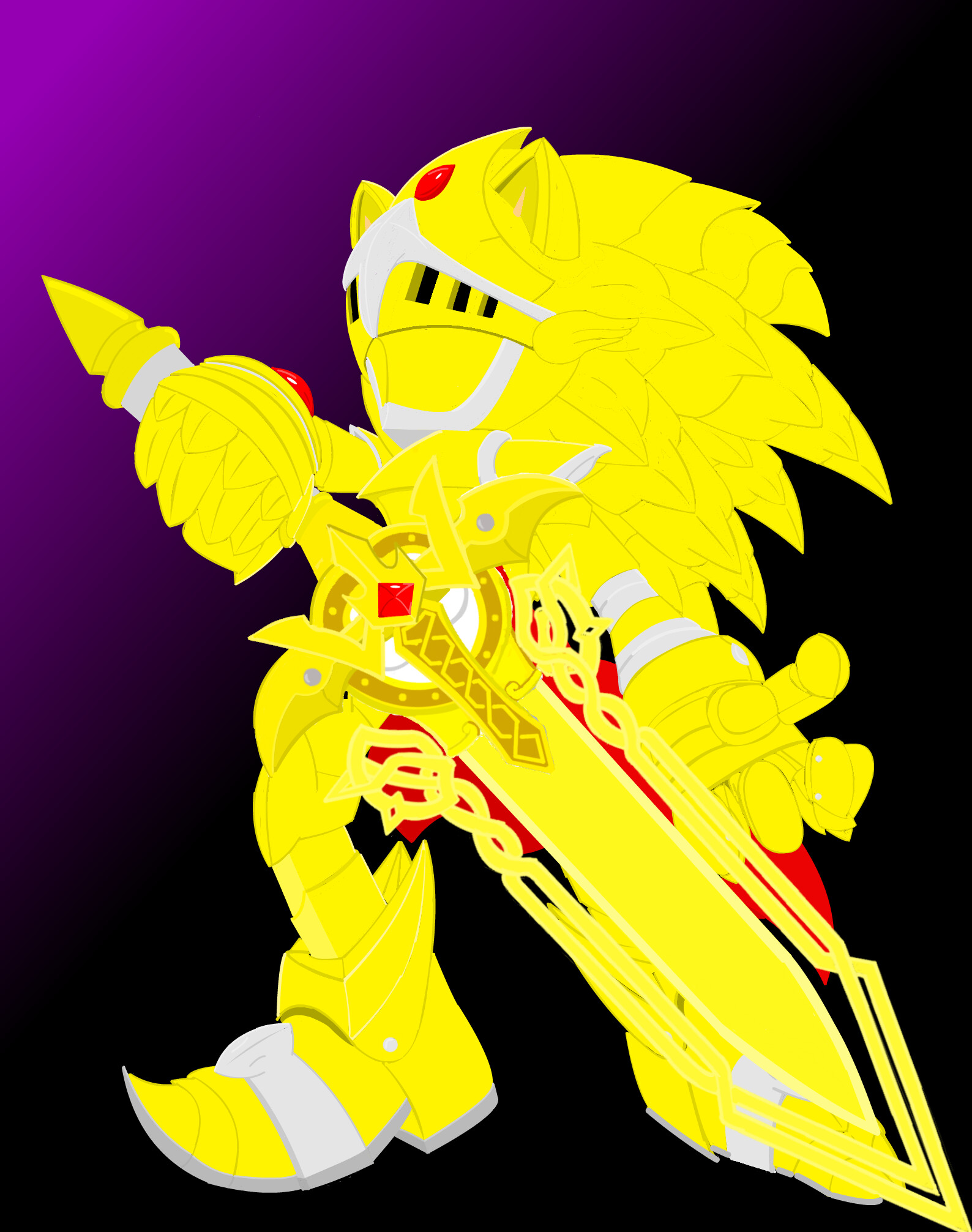 how to draw excalibur sonic