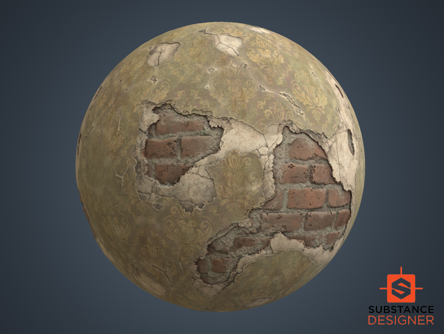 ArtStation - Substance Designer Practice: Damaged Wall