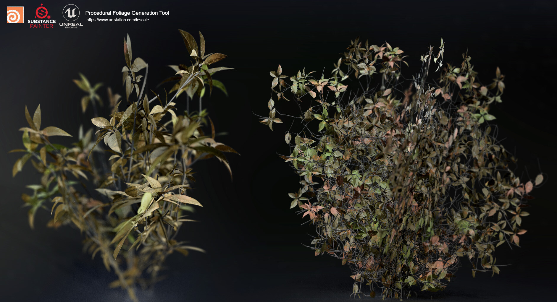 Jorge Lescale - Procedural Foliage generator for Unreal 4 , Unity, Maya, Houdini