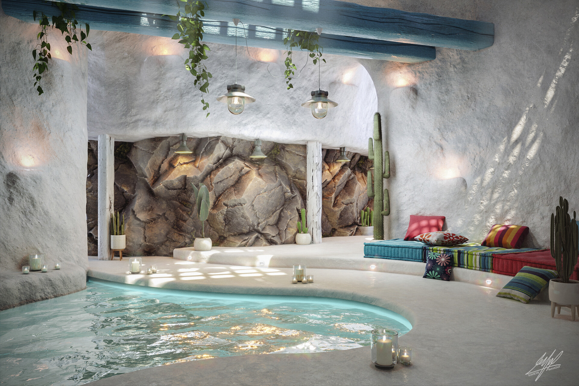 ArtStation - Cycladic interior.