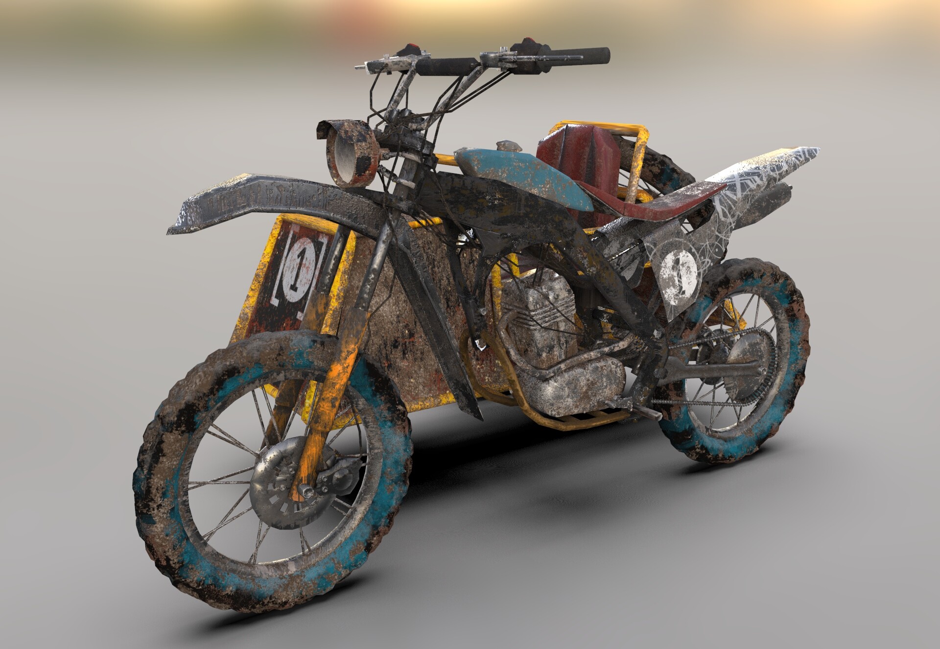 ArtStation - dirt bike with side car