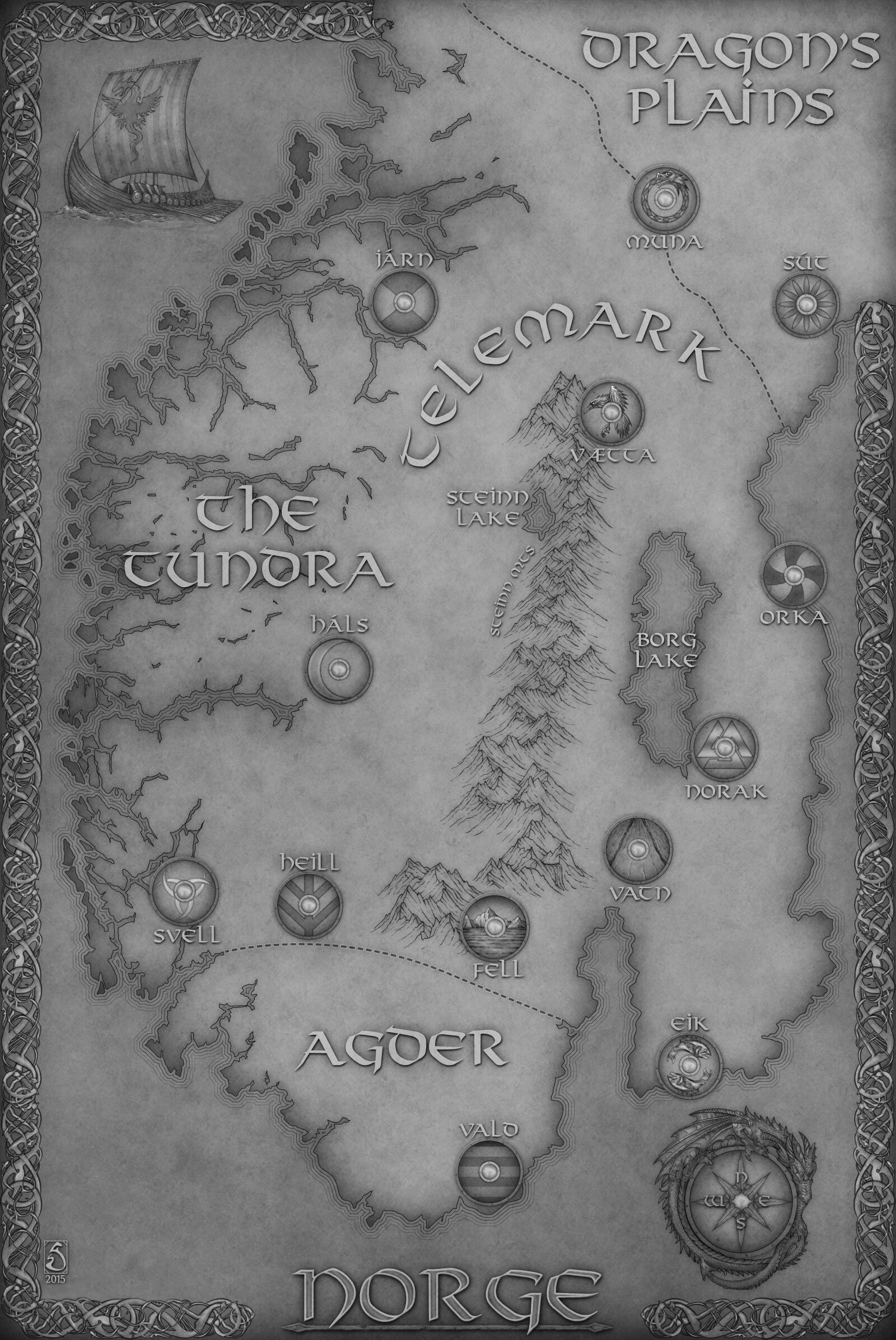 ArtStation - 2015 Commissioned Map of 'Norge'