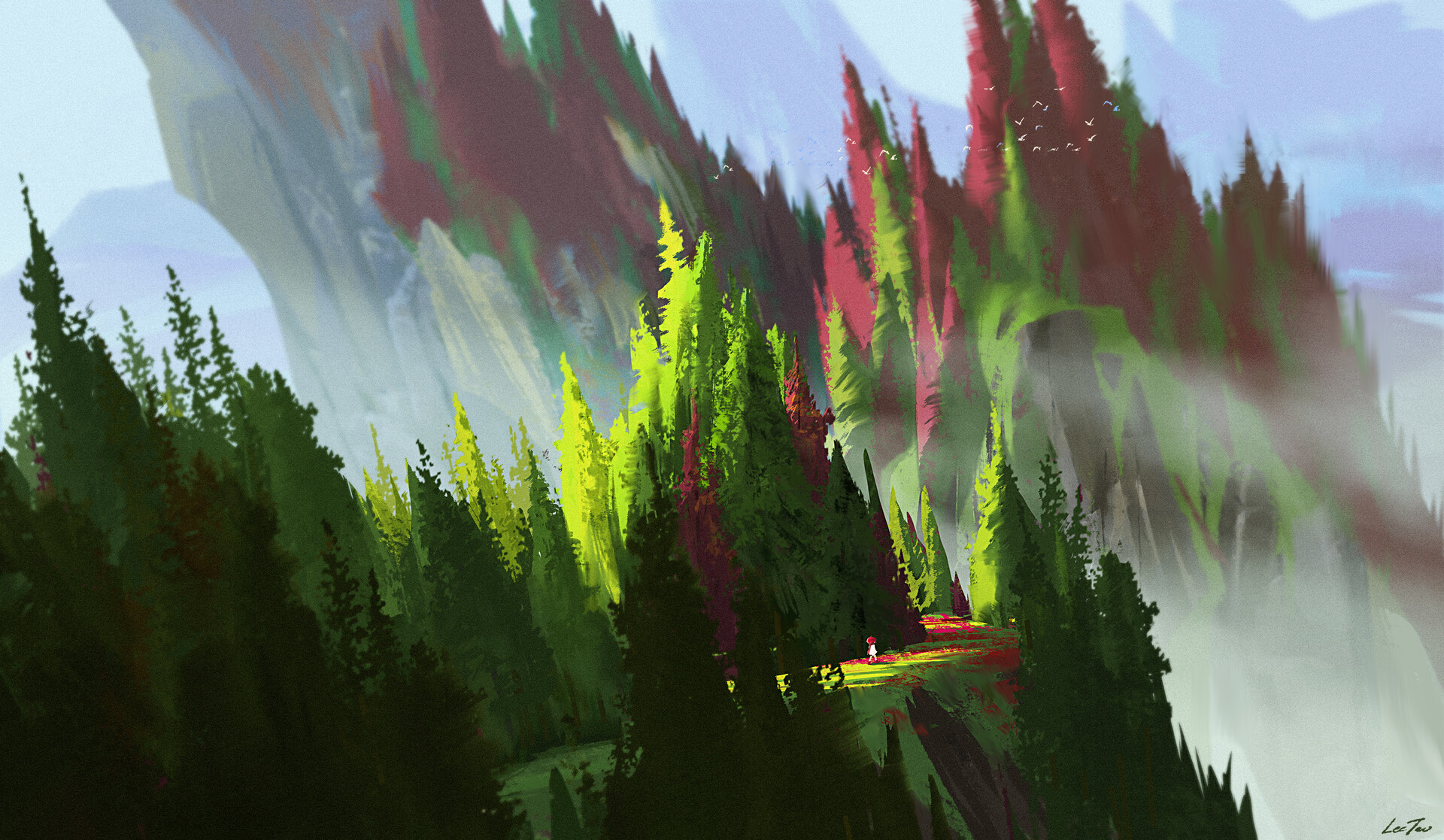 ArtStation - Into The Red Forest