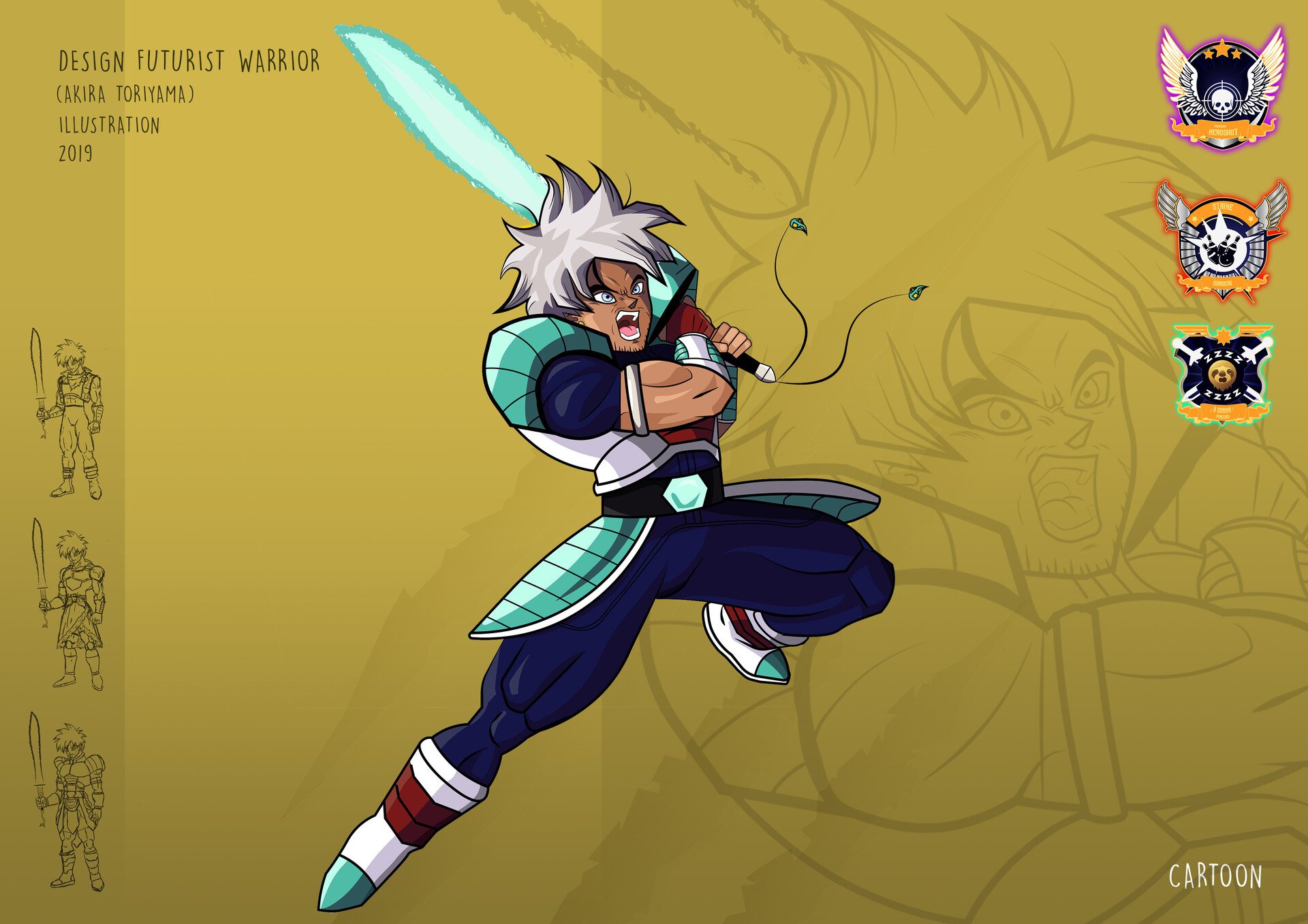 ArtStation - Design Character / Space Warrior (style: Akira Toriyama)