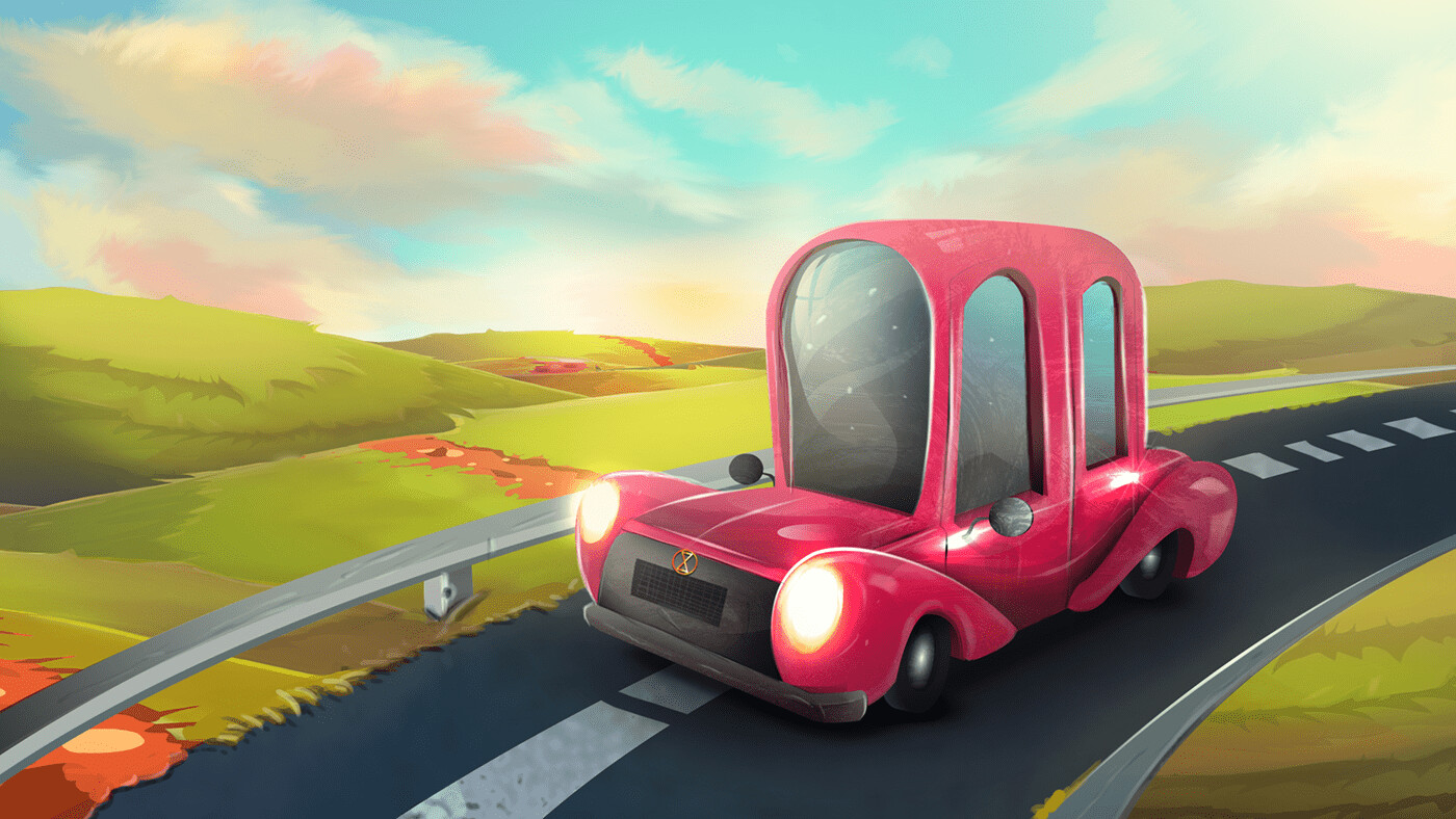 ArtStation - 2D Game concept Clasic Car