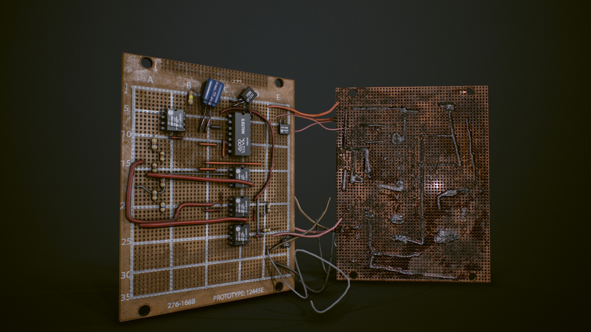 ArtStation - Breadboard PCB Electronic Circuit