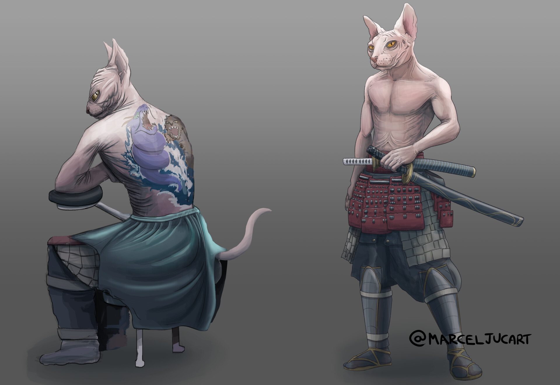 ArtStation - Samurai Cat Concept Art