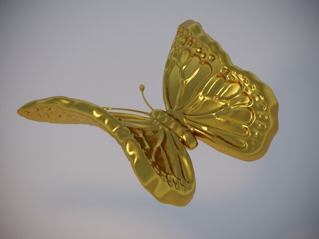 ArtStation - gold butterfly design
