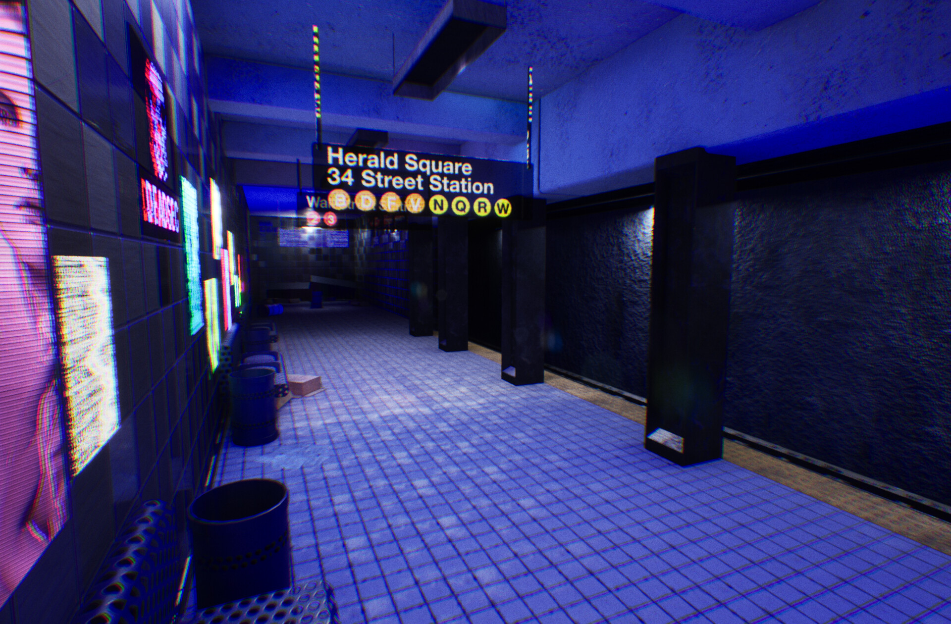 ArtStation - Futuristic Dystopian New York Subway Station