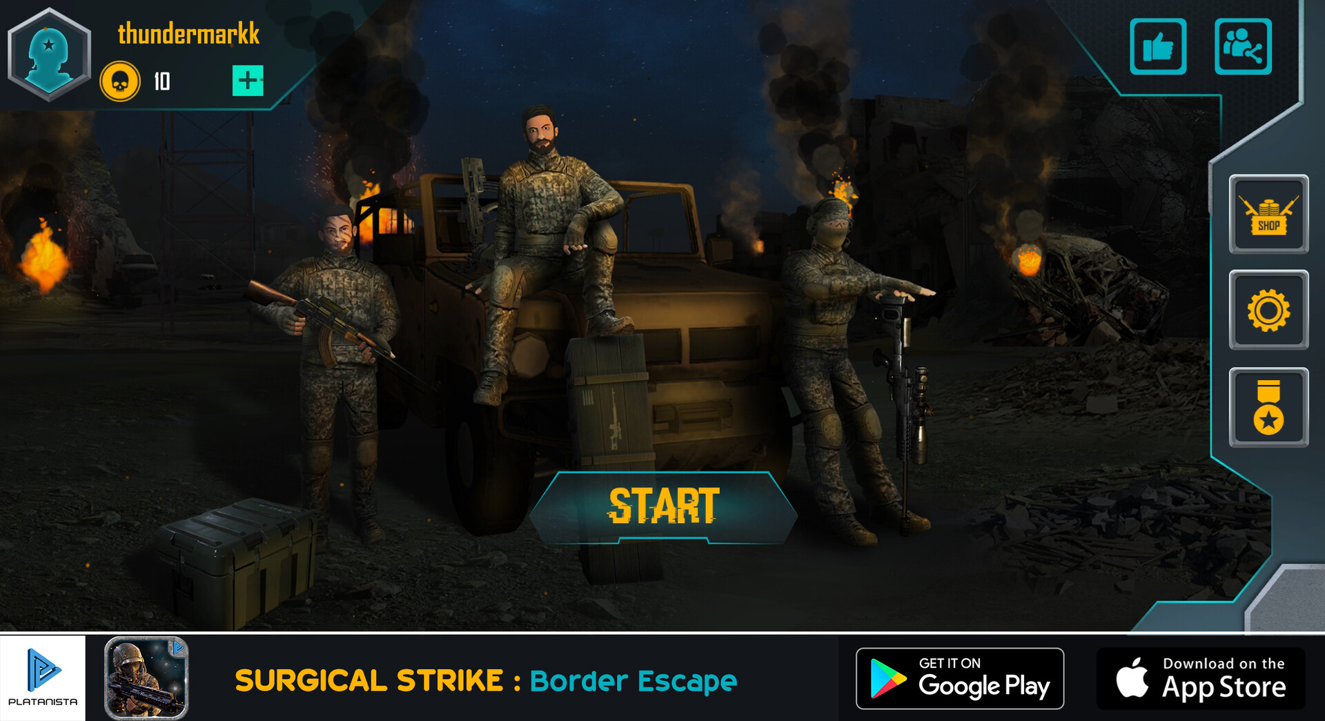 ArtStation - UI Screens_Surgical Strike: Border Escape Mobile Game