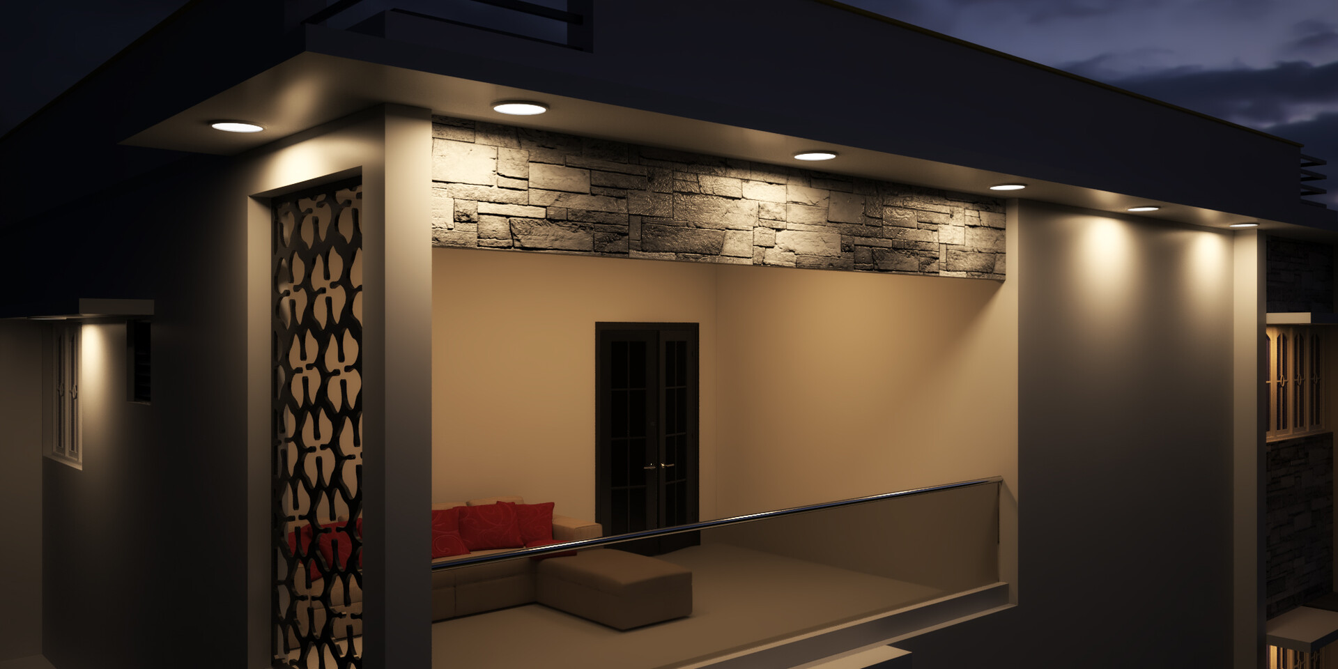 Ramalingam R - Residential Building - Elevation night view