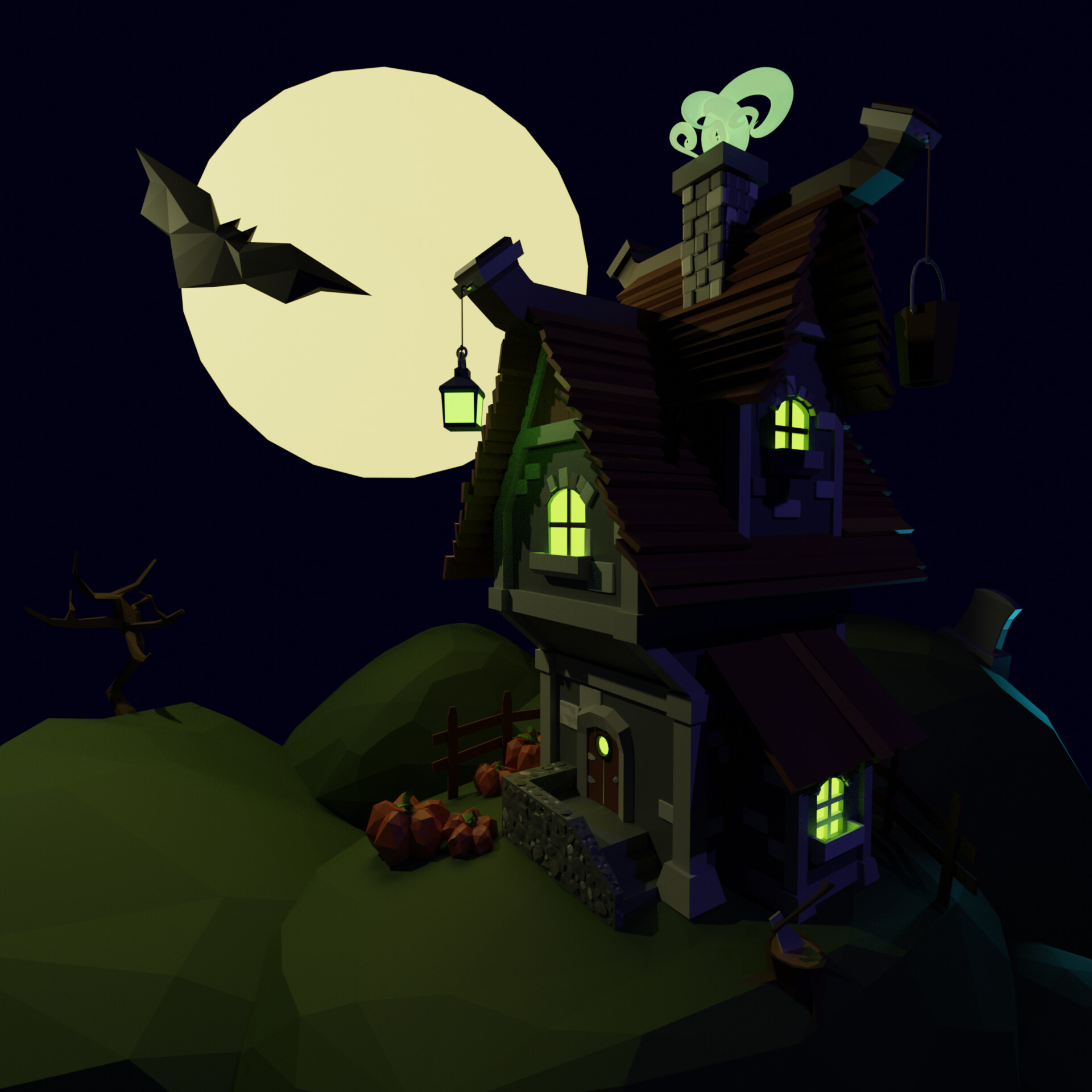 ArtStation - Low poly Spooky House