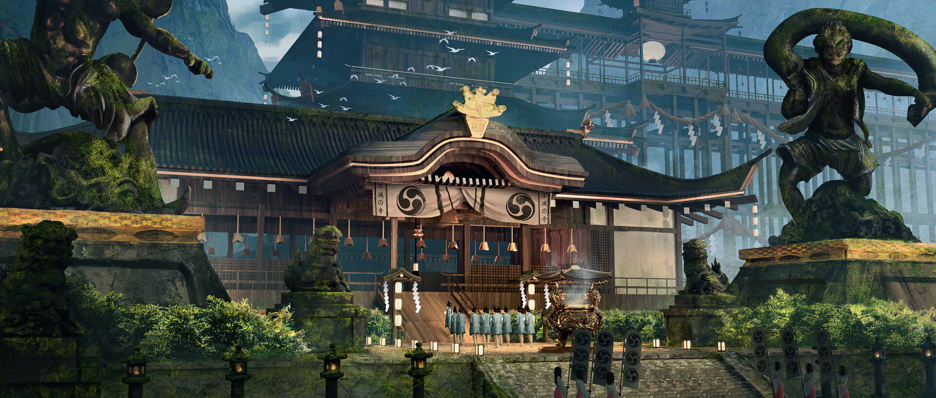 ArtStation - Raijin and Fujin Temple