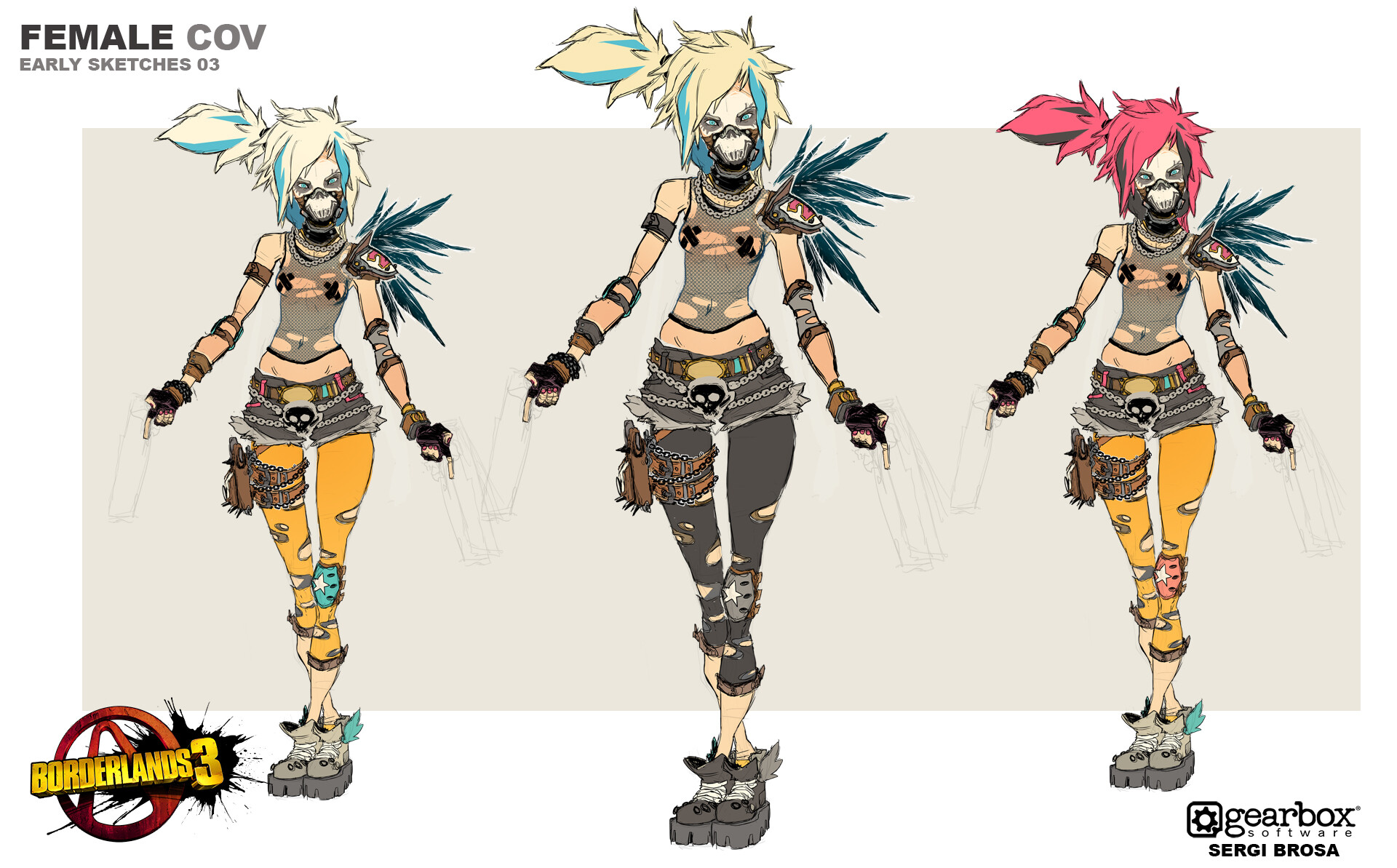 Sergi Brosa - BORDERLANDS 3 Female Punk Cov concept art