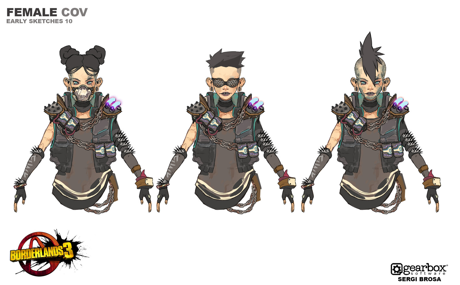Sergi Brosa - BORDERLANDS 3 Female Punk Cov concept art