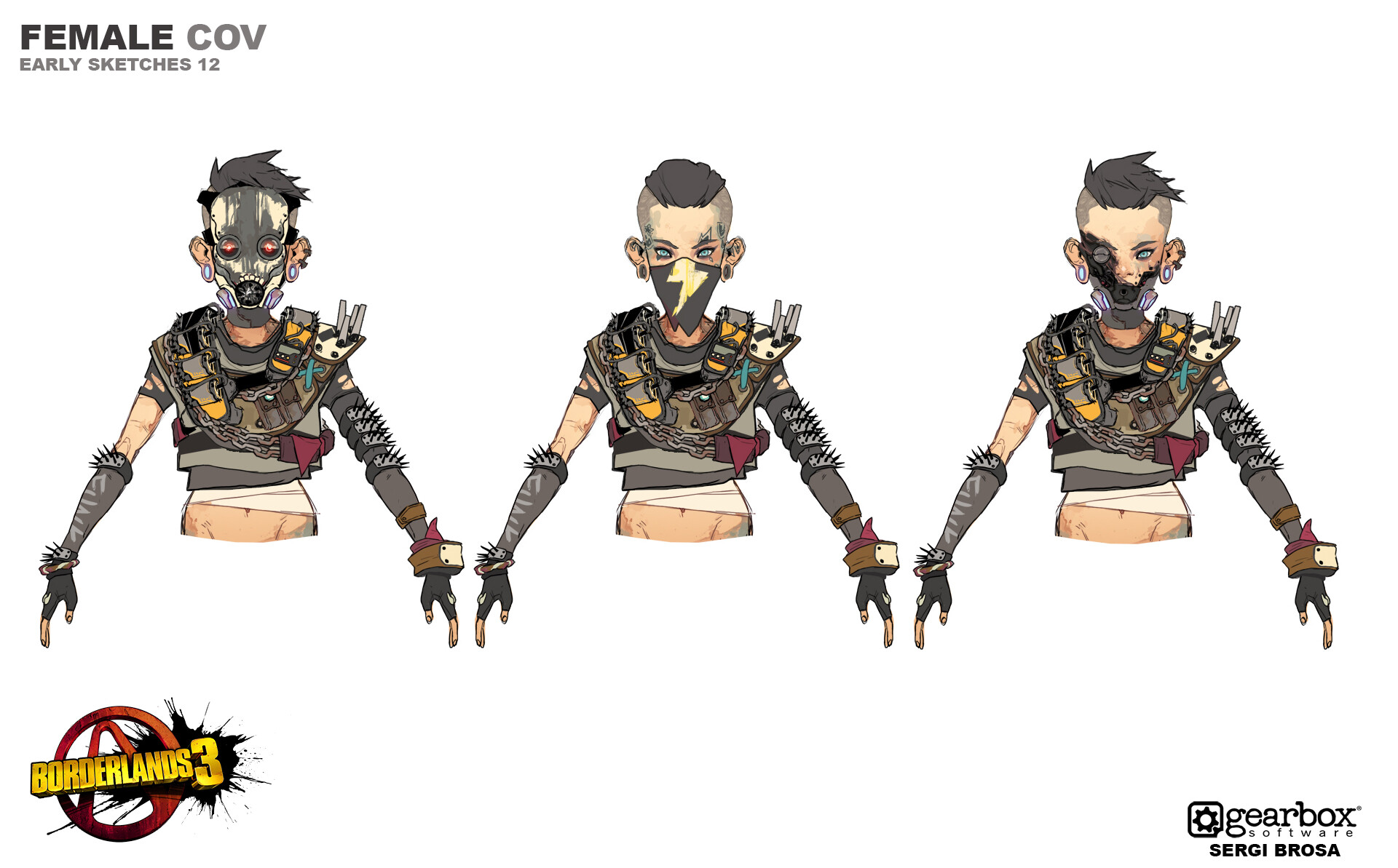 Sergi Brosa - BORDERLANDS 3 Female Punk Cov concept art