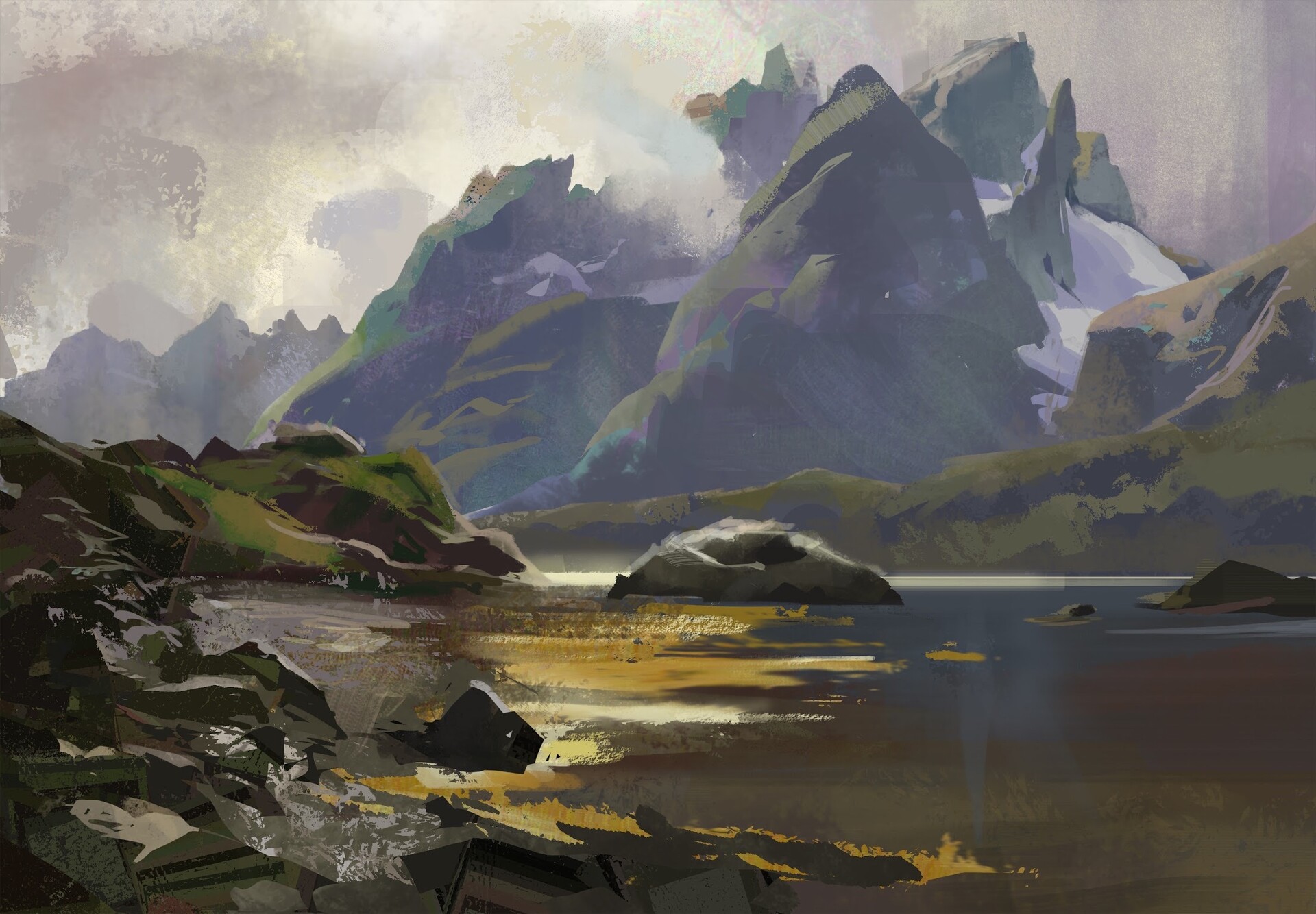 ArtStation - Mountain study