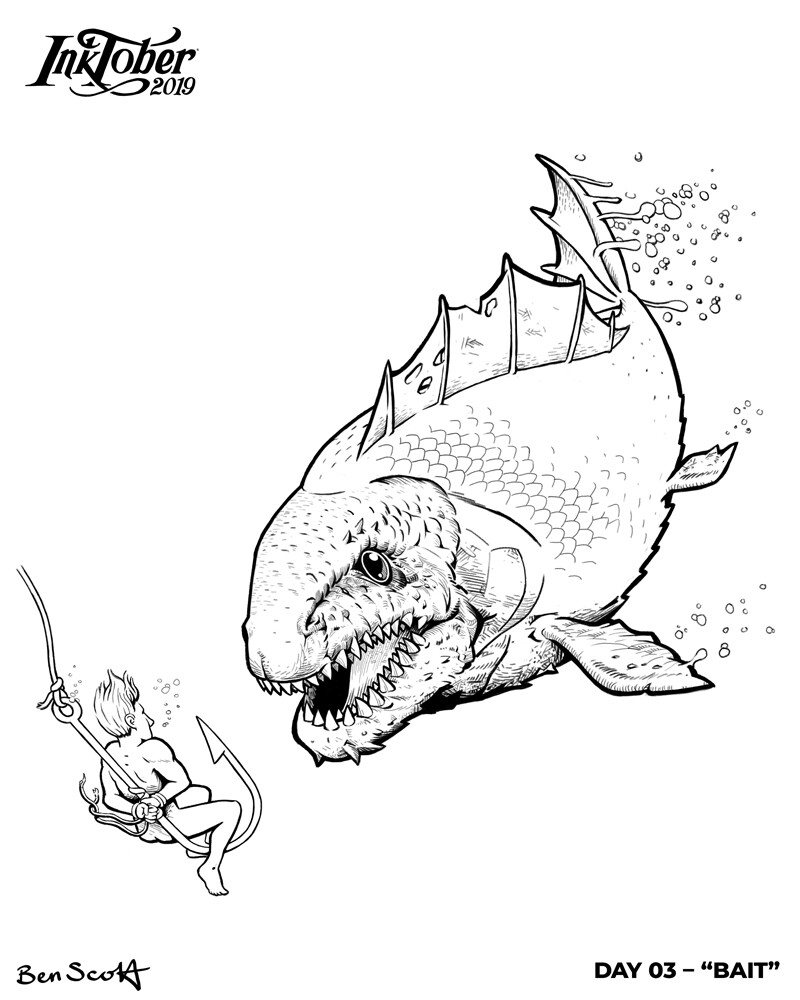 Benjamin Scott - Inktober 2019/03 - "Bait"