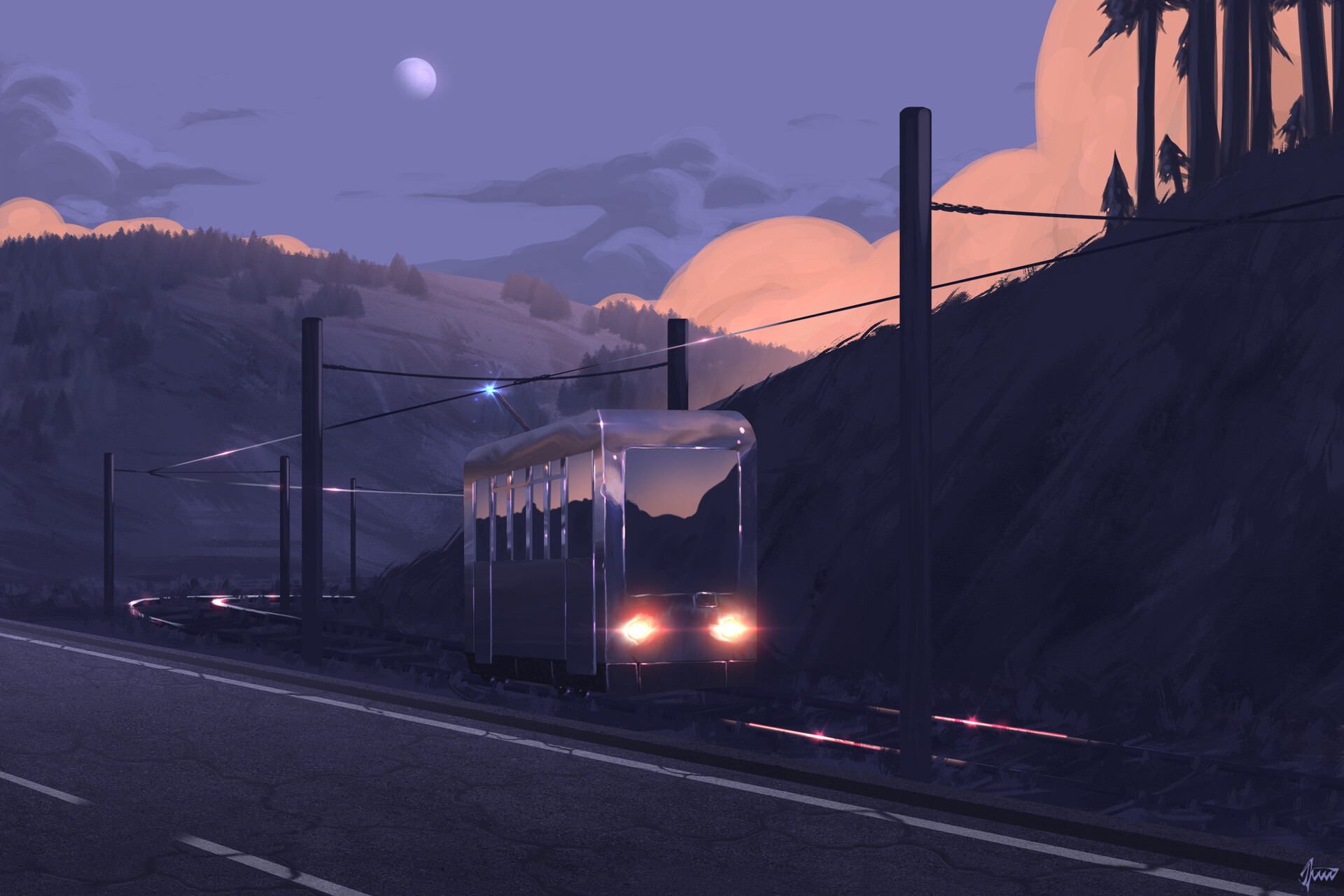 ArtStation - twilight tram