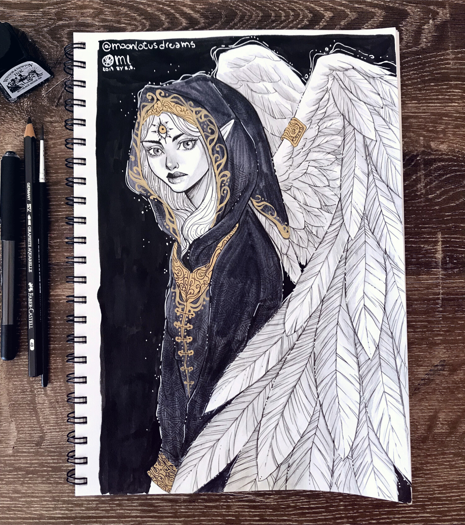 ArtStation - Inktober - enchanted Elven Angel