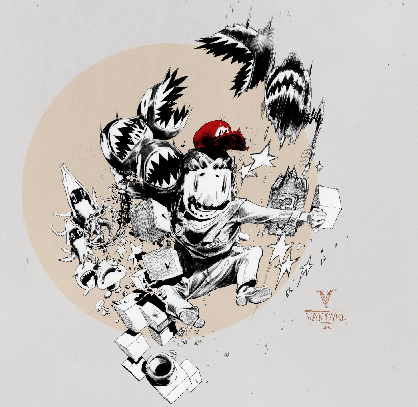 Geirrod Van Dyke - Inktober day 6 (Super Mario)