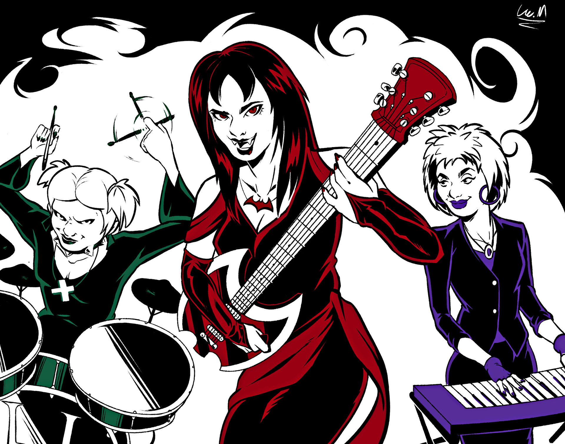 ArtStation - Inktober Week 1: The Hex Girls!