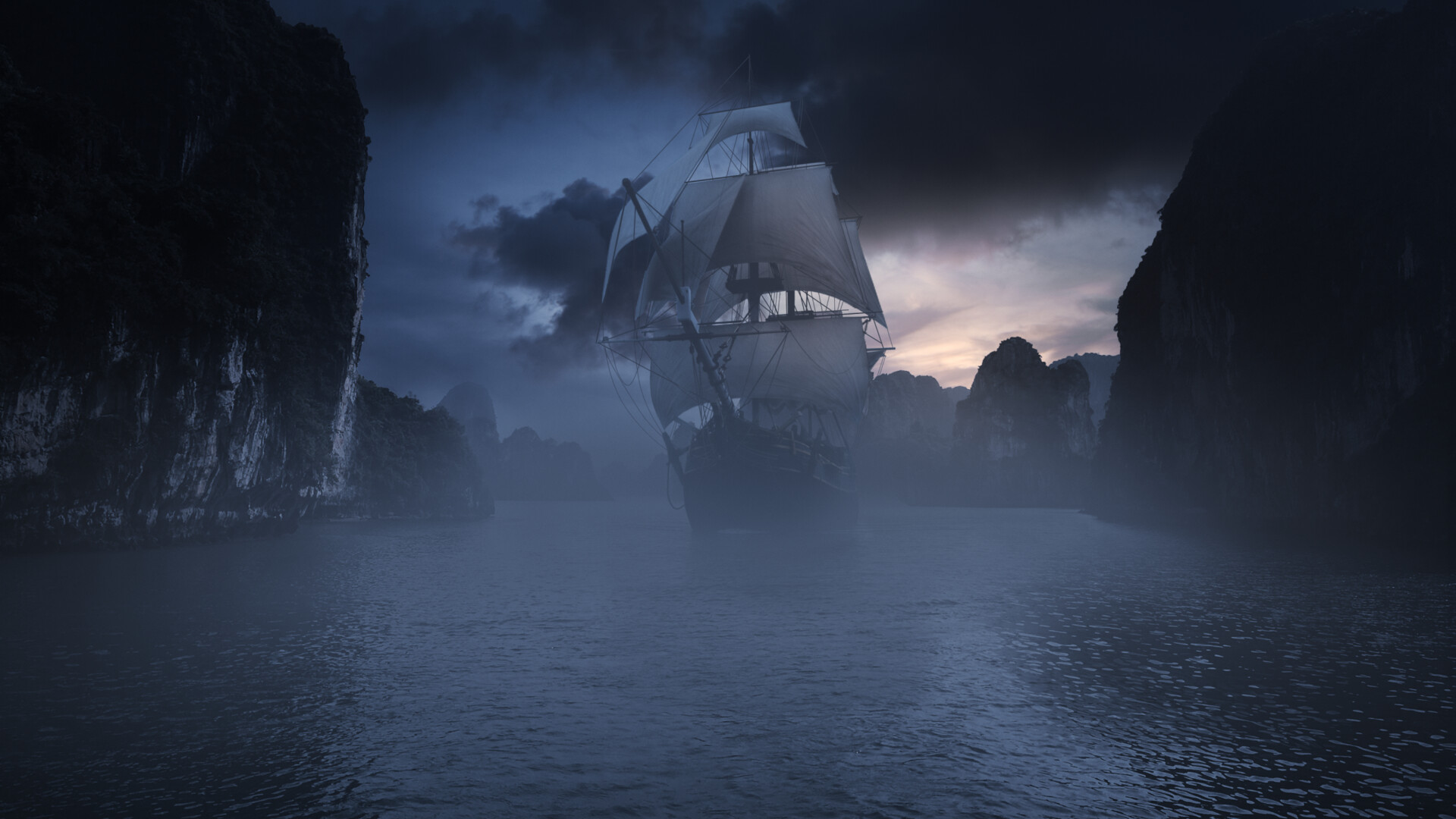 ArtStation - Ship in the fog
