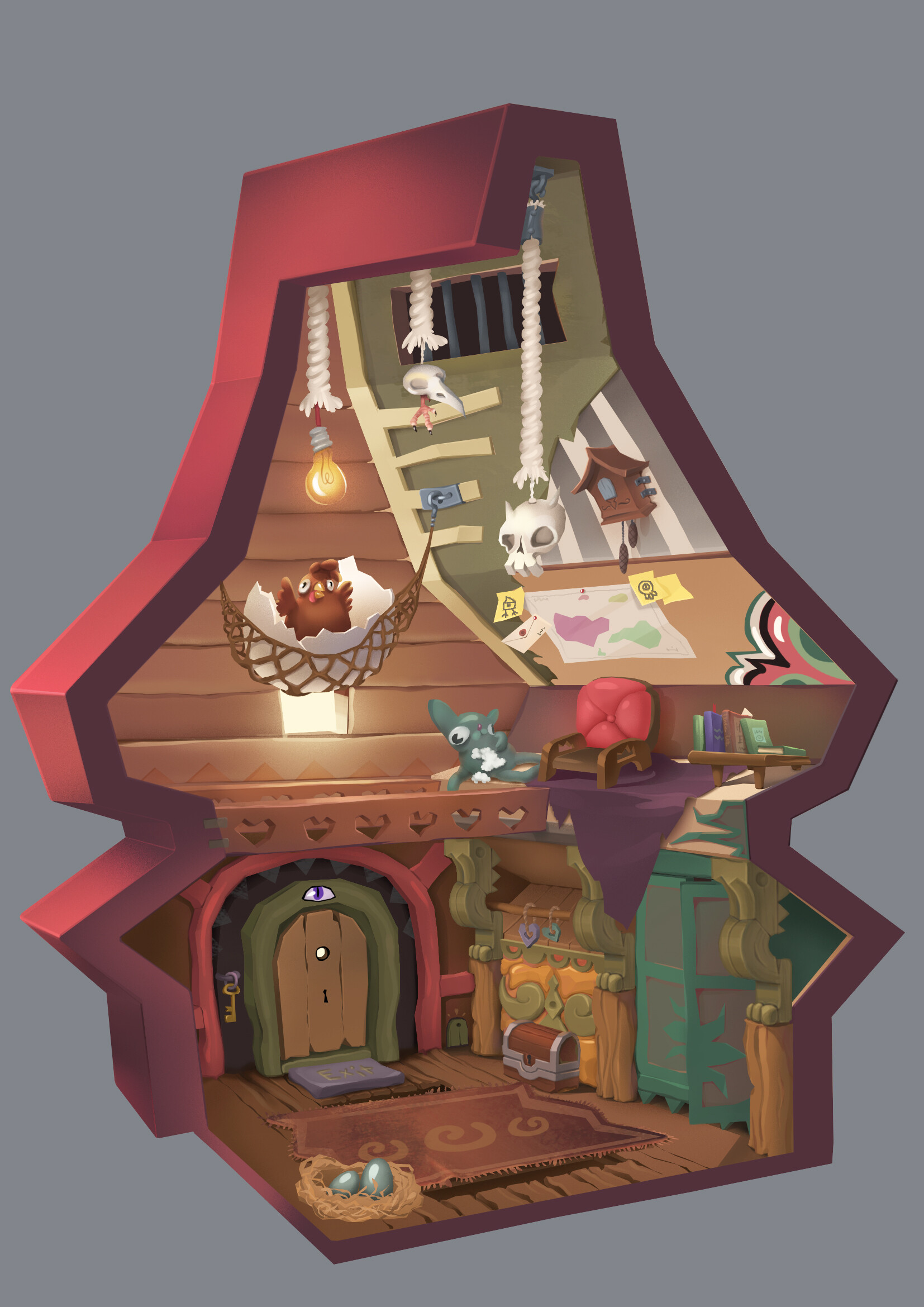 ArtStation - The Hut interior