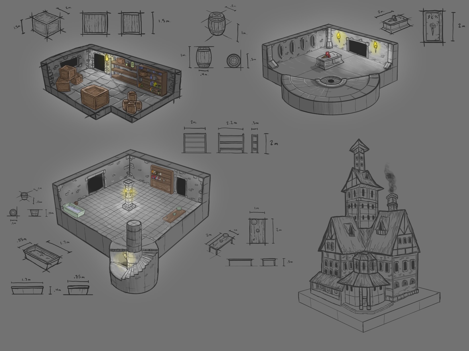 ArtStation - Fantasy structure concepts