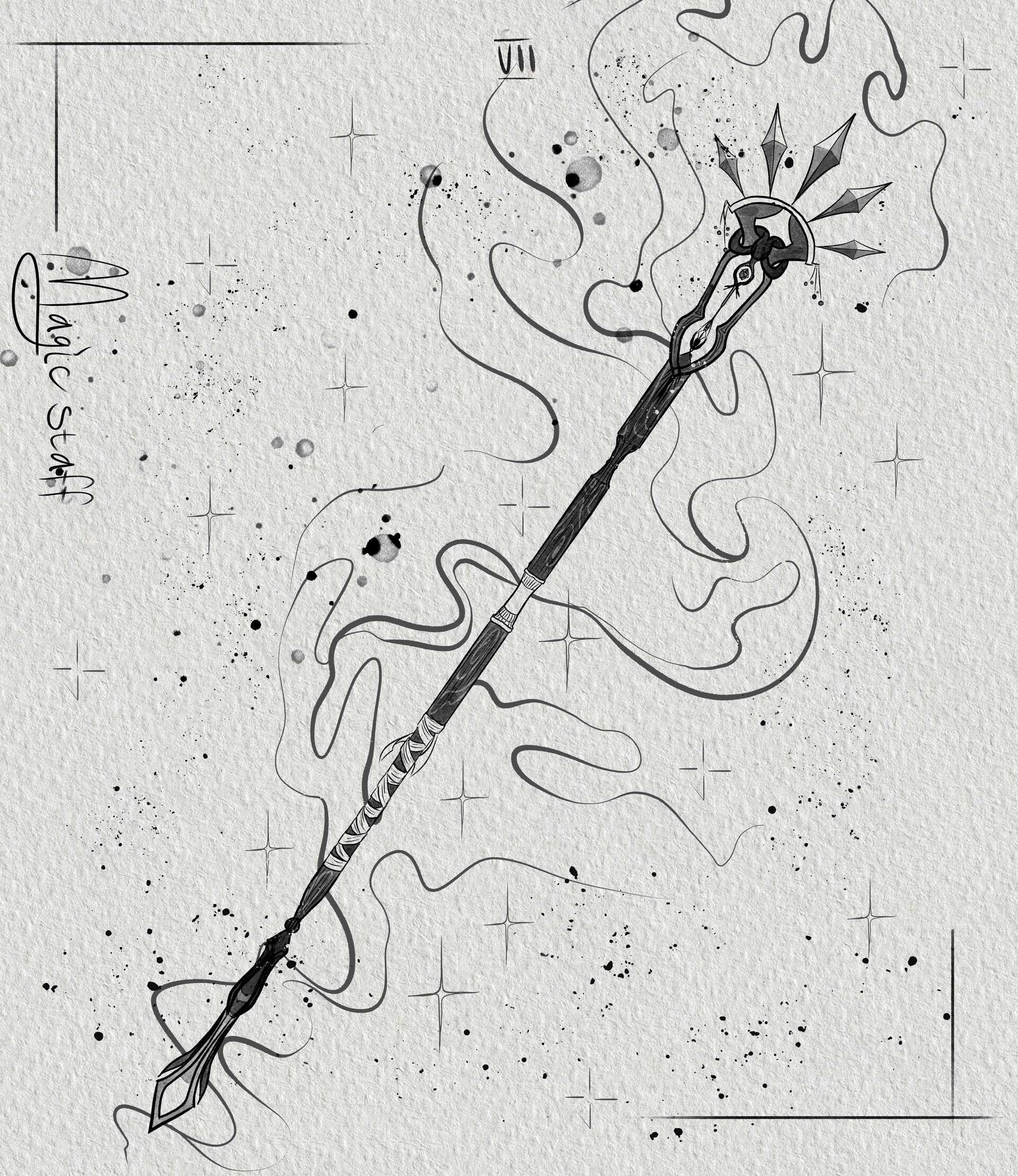 ArtStation - Magic staff - Inktober.7