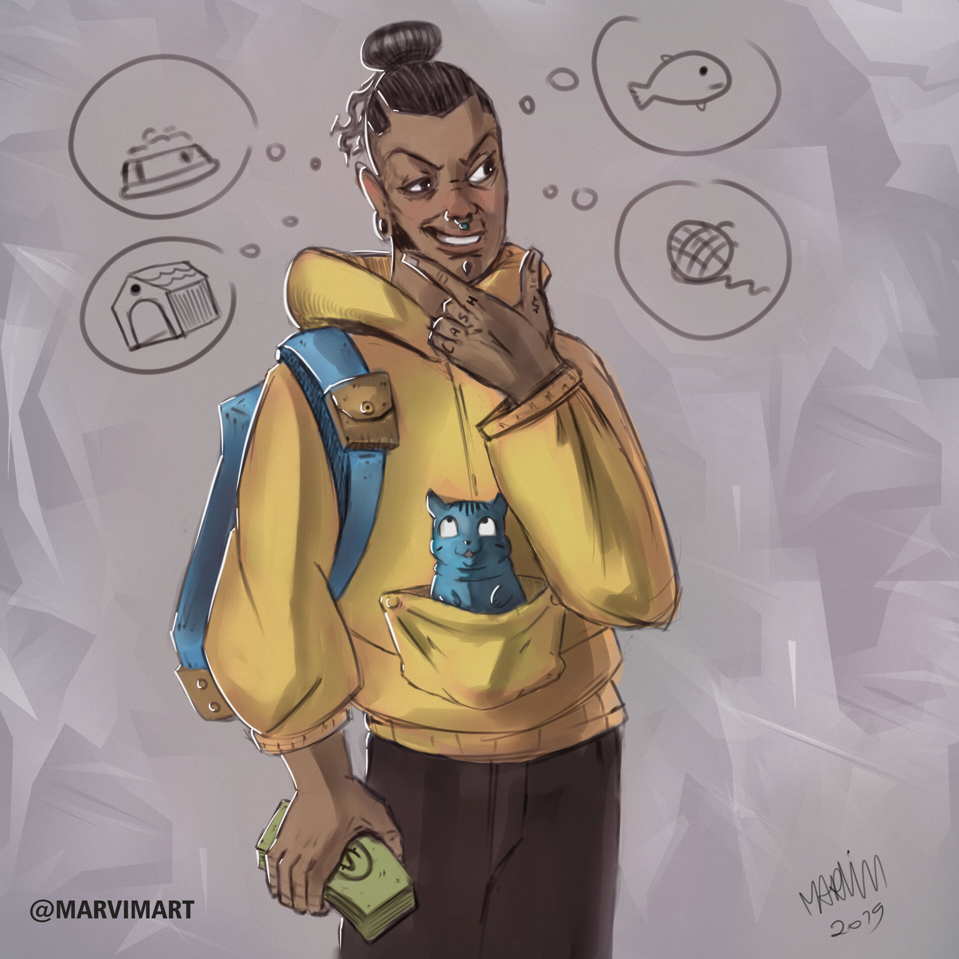 ArtStation - Man and the cat