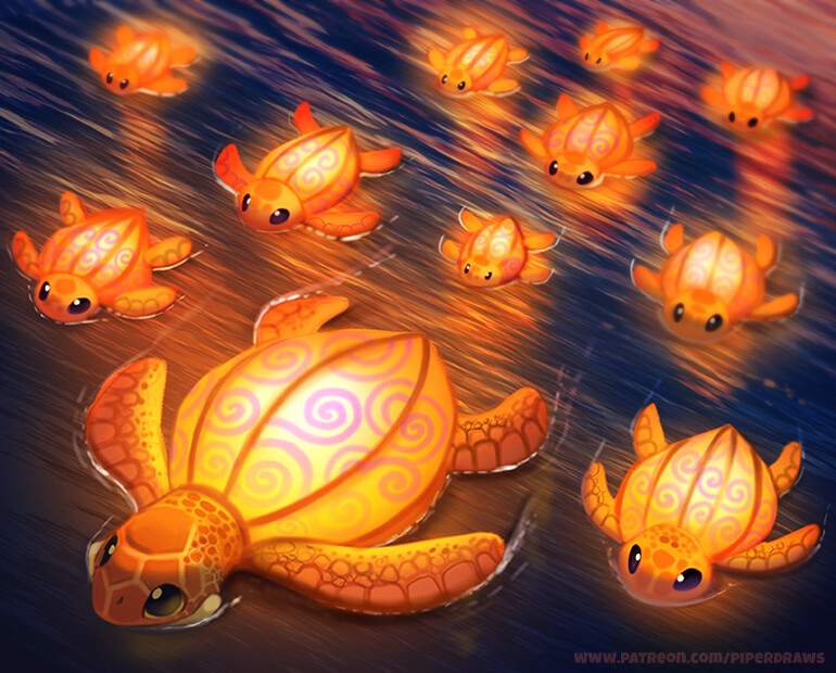 ArtStation - #2513. Lantern Turtles - Illustration