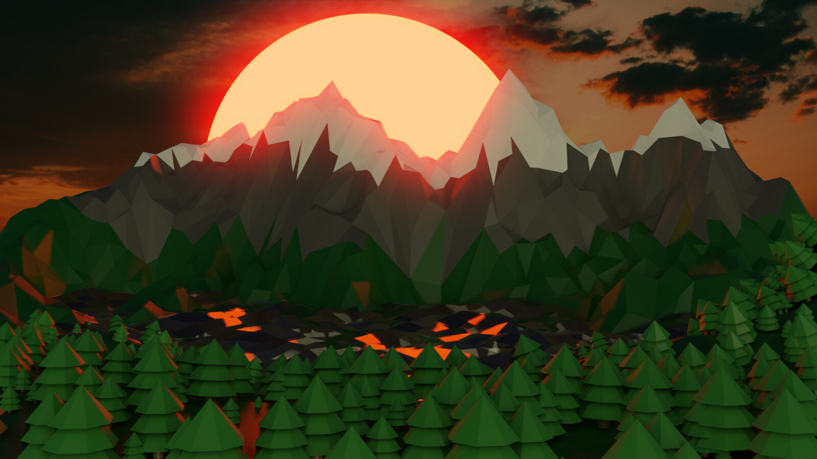 Prashant Yashpal - Low Poly Sunset
