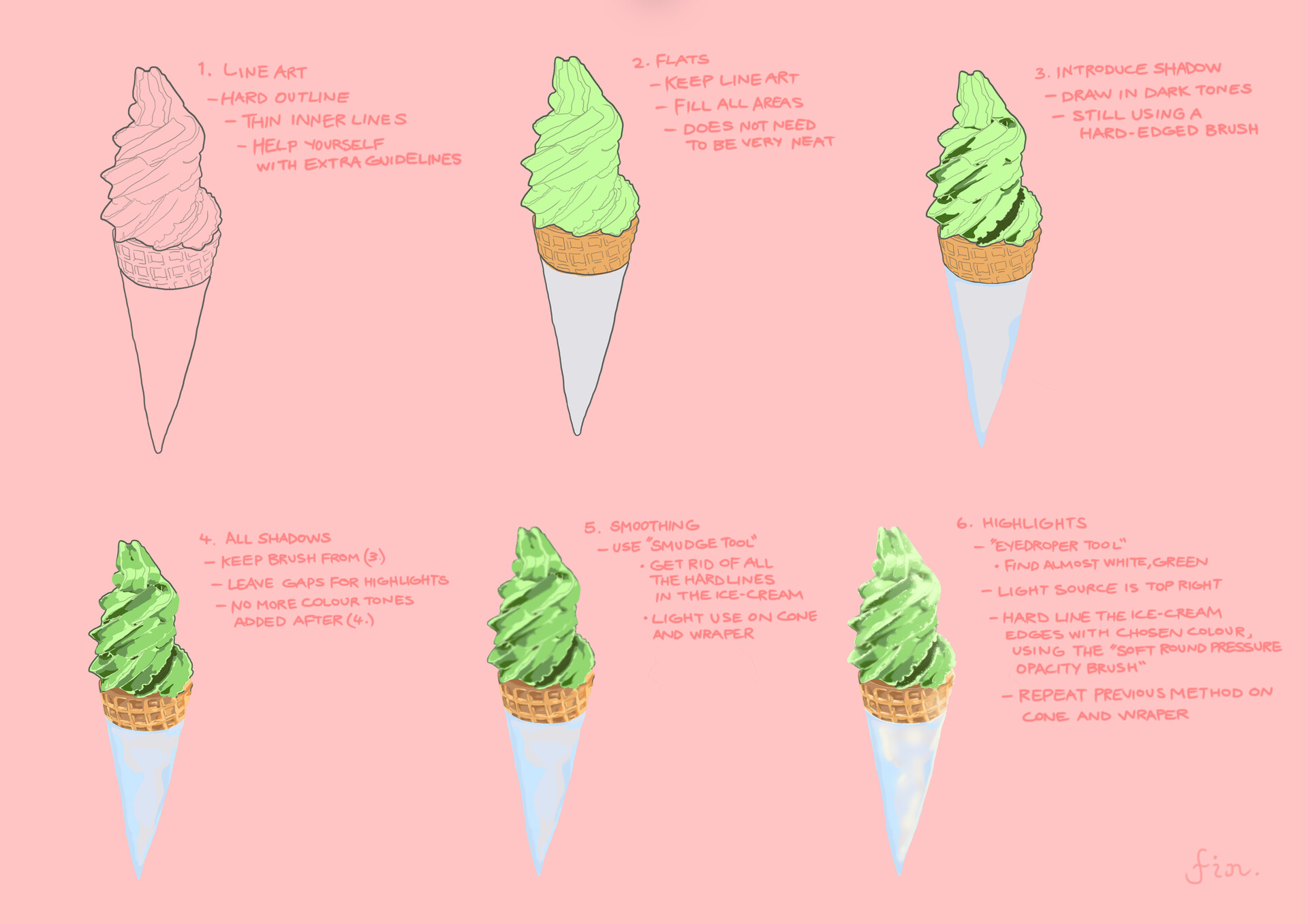 how to draw ice cream hard
