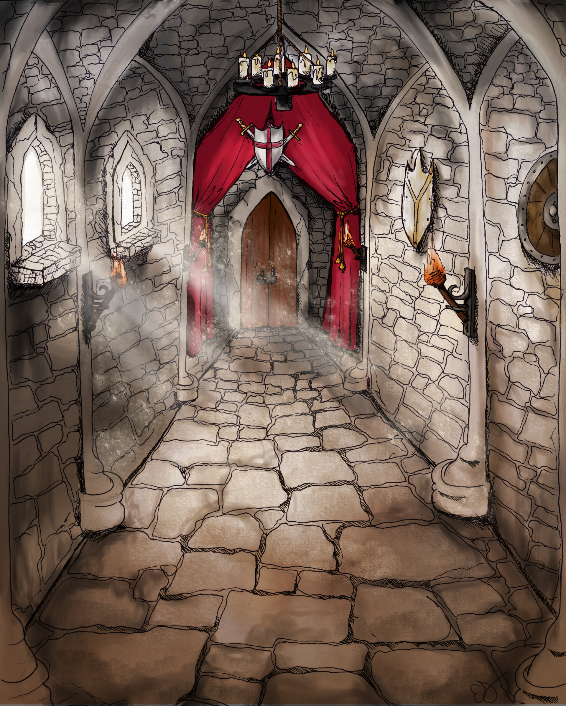 ArtStation - The Castle Hallway