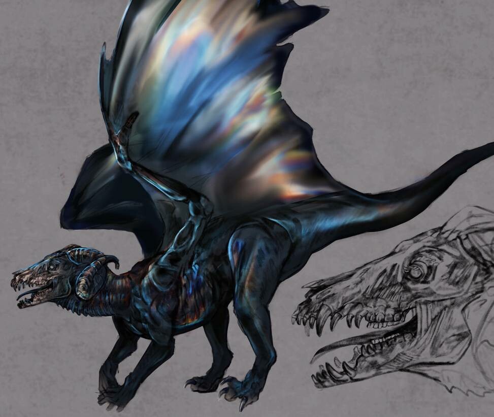ArtStation - Oilspill / Tar Undead Dragon Concept