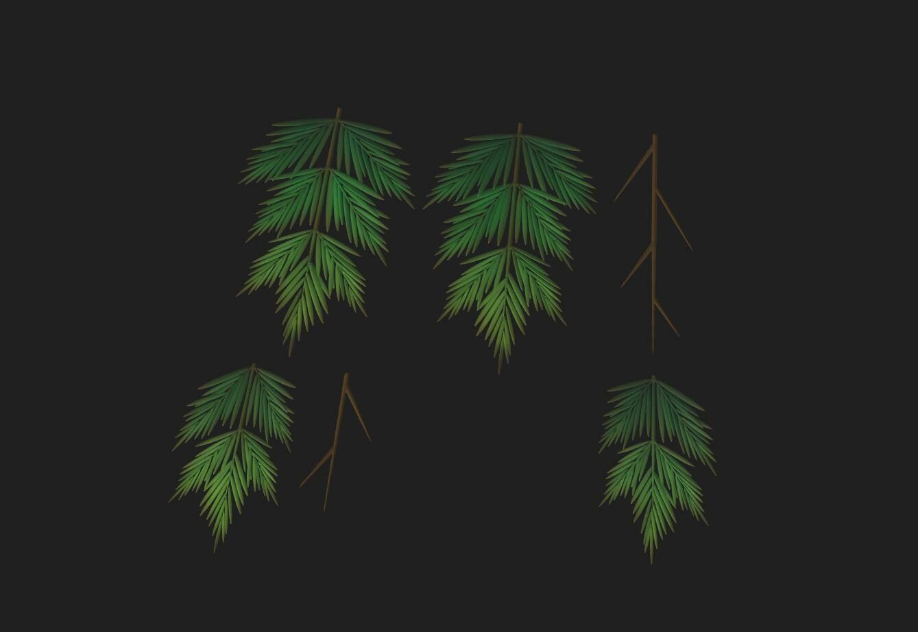 emerald annguyen - Stylized Pine Tree (with Maya and Substance Designer)