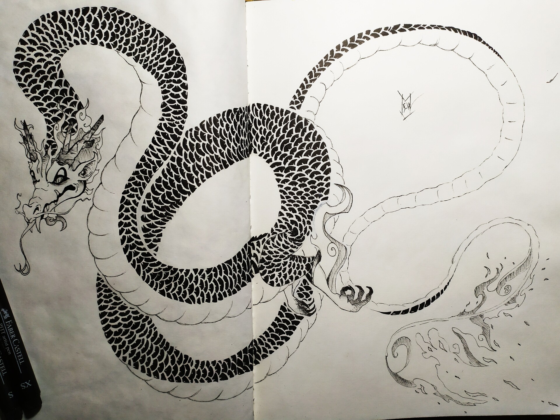 ArtStation - Asian ink dragon